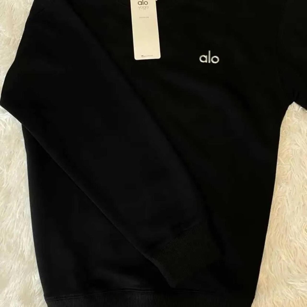 Alo black crewneck sweatshirt Restock soon out stock... - Depop