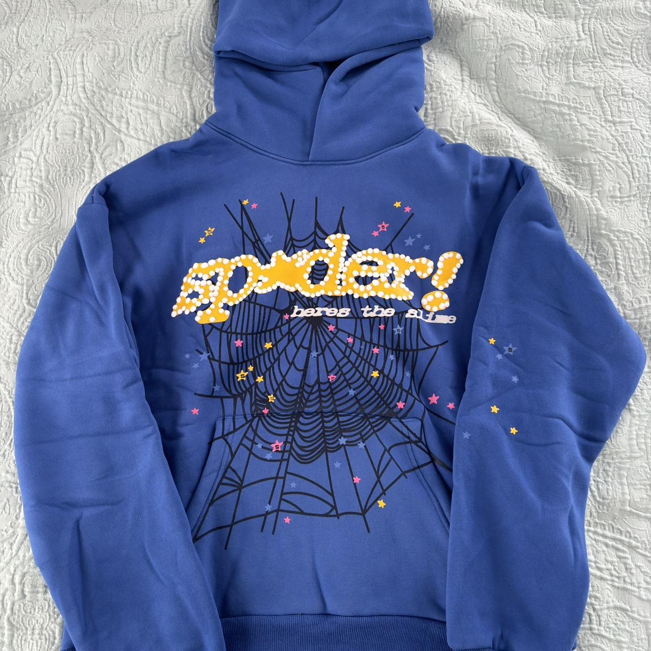 Blue Spyder Hoodie - Depop