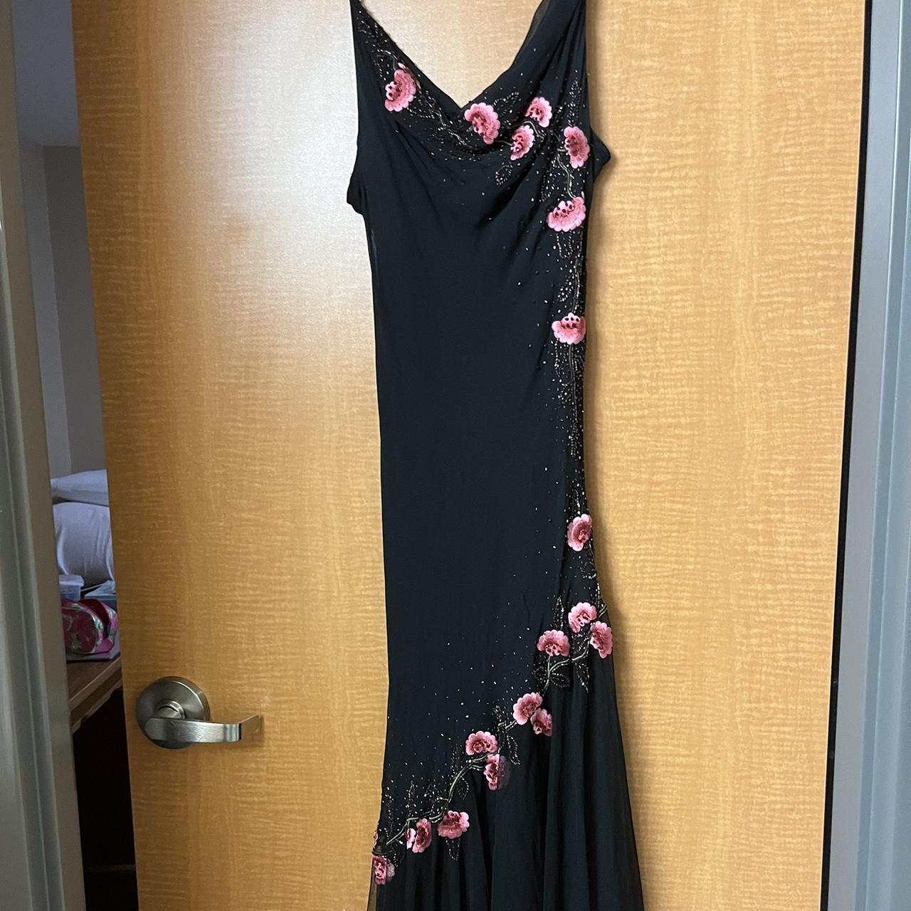 please message before you buy!! xscape black floral... | Depop