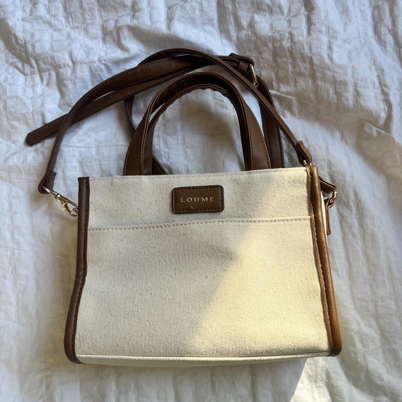 Women's Cream and Brown Bag | Depop