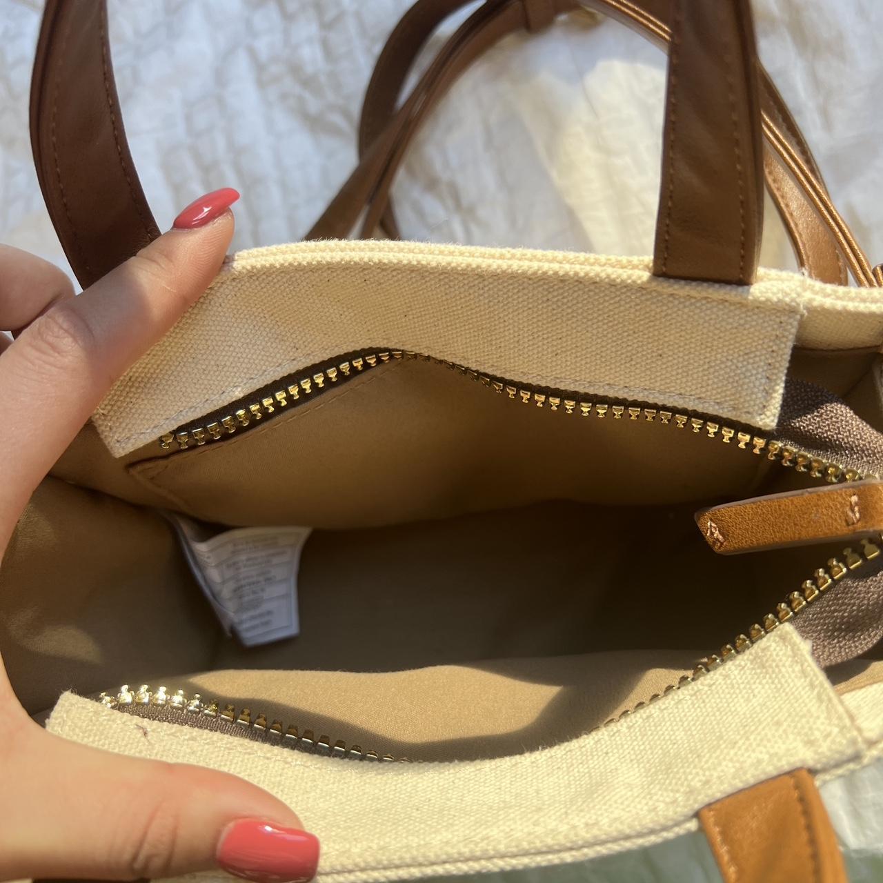 Women's Cream and Brown Bag | Depop