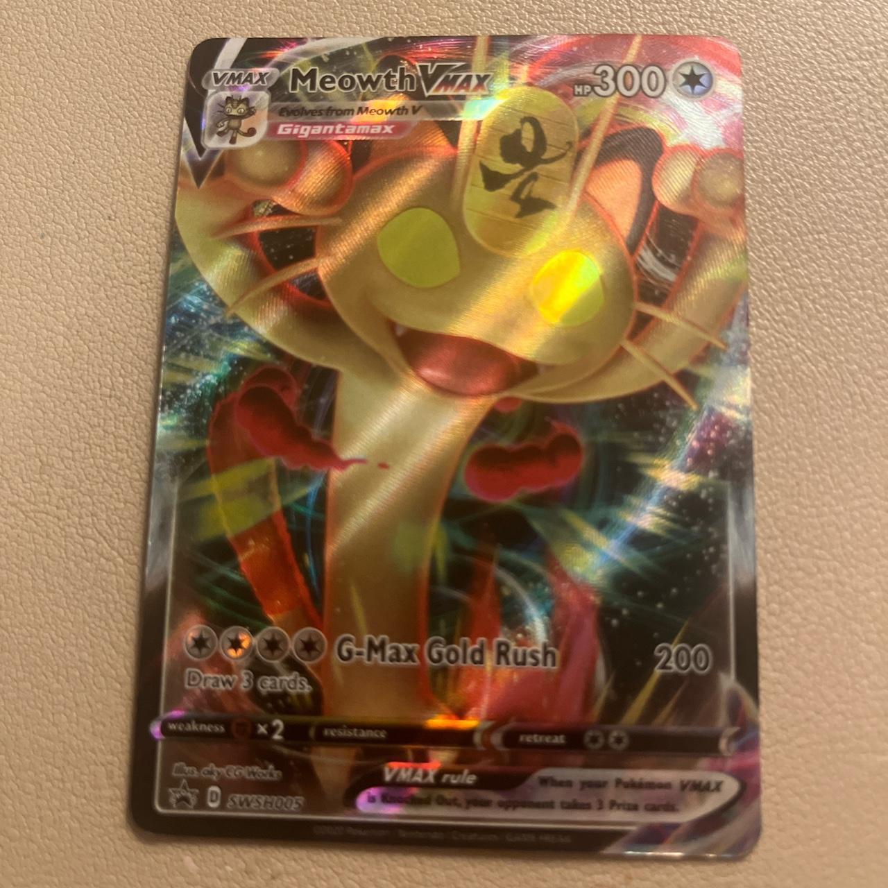 Meowth VMAX Gold Rush Pokémon Trading Card... | Depop