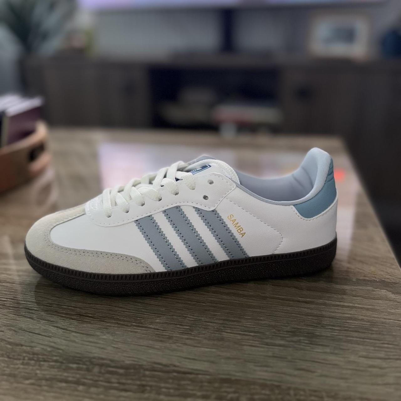 Adidas samba Blue and white Box not included - Depop