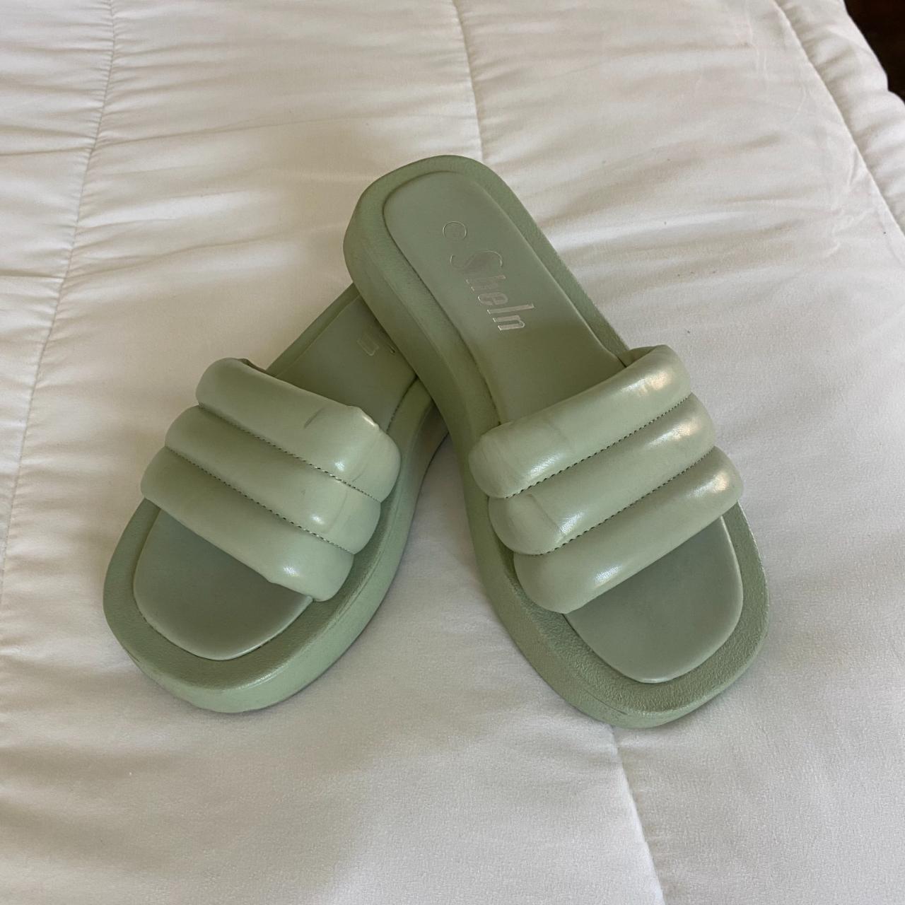 size 8 Shein mint green slides (1" mini platform sole) - Depop
