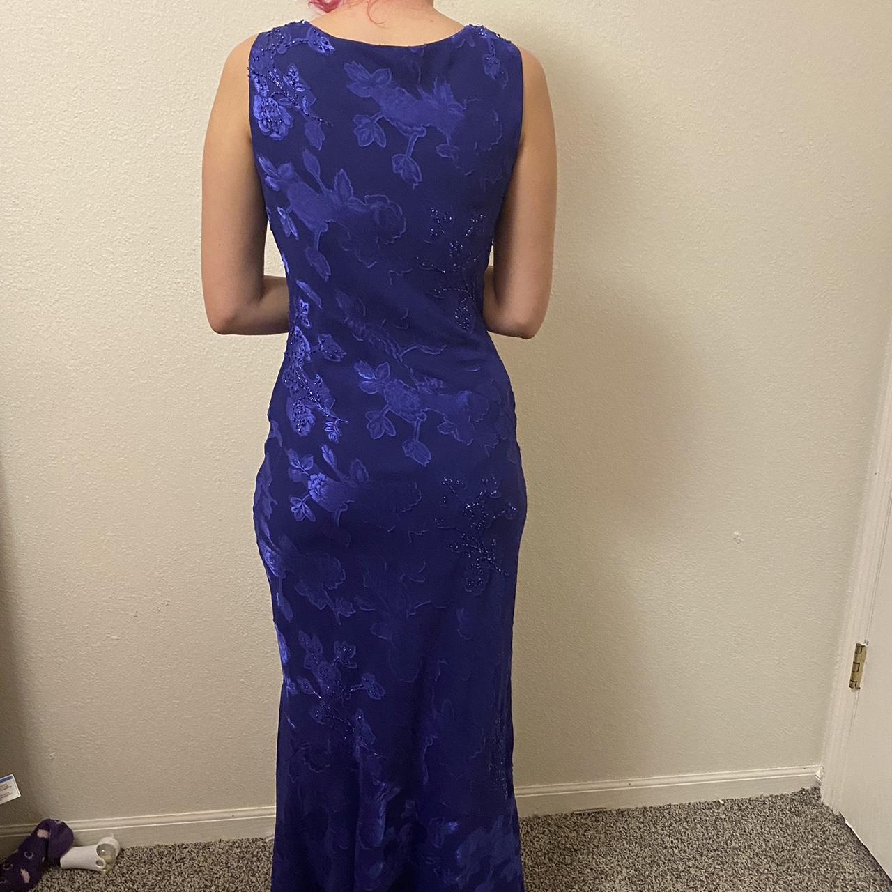 so pretty navy blue with flowers and sparkles - cowl... - Depop