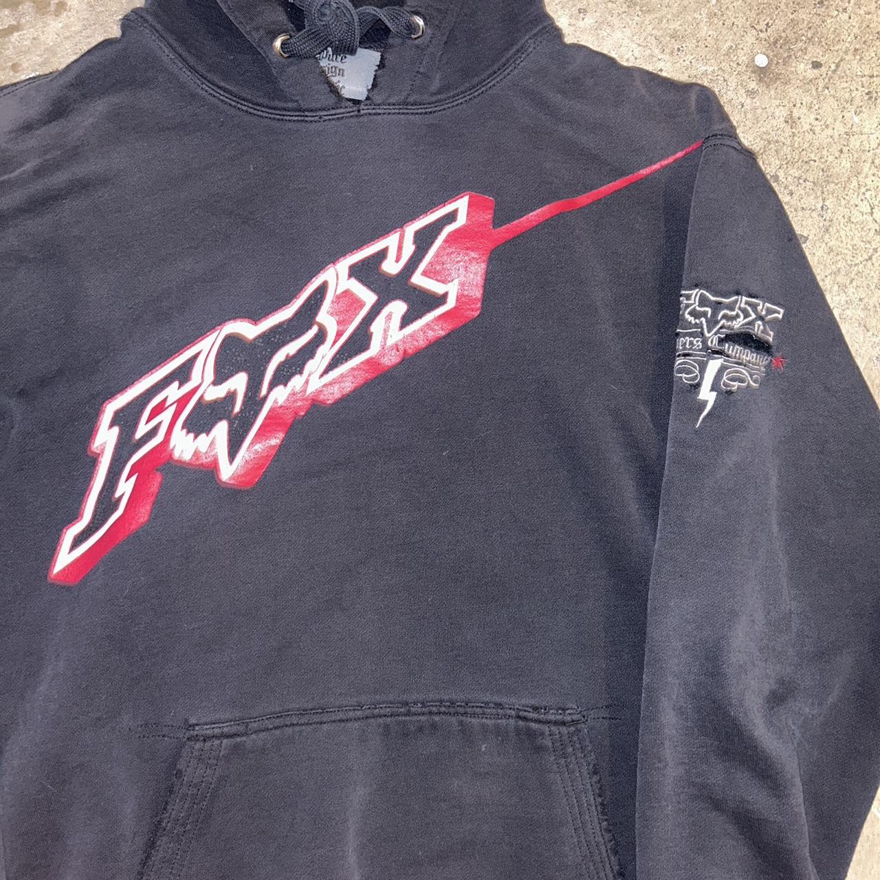Vintage 90’s fox racing hoodie Size: L Flaws:... - Depop