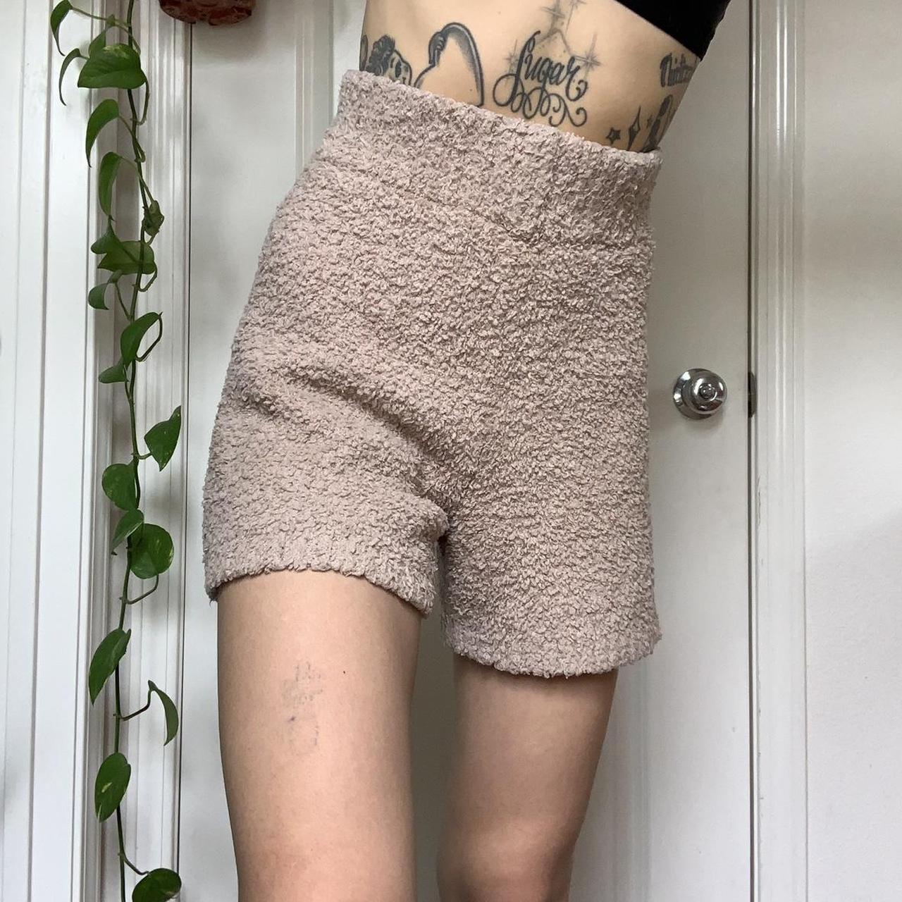 Tan Skims shorts 🦔 Cozy knit material Very stretchy... - Depop