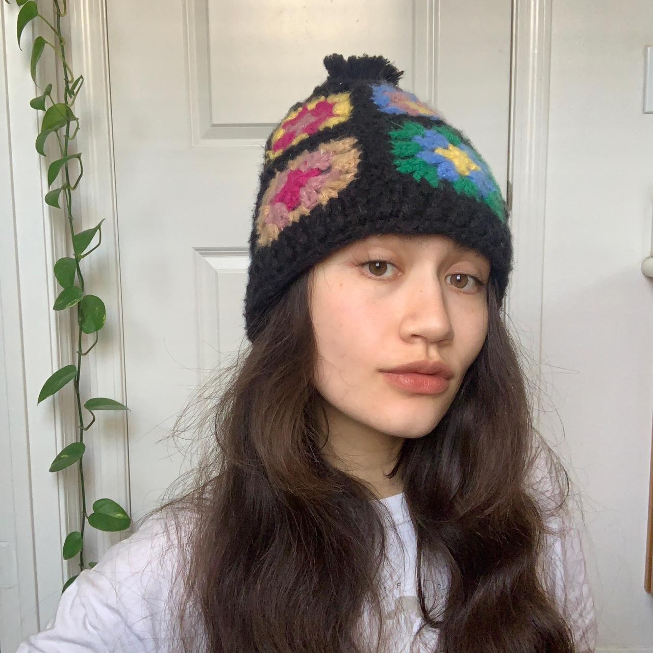 Patchwork crochet beanie 🍇 Free with purchase of a... - Depop