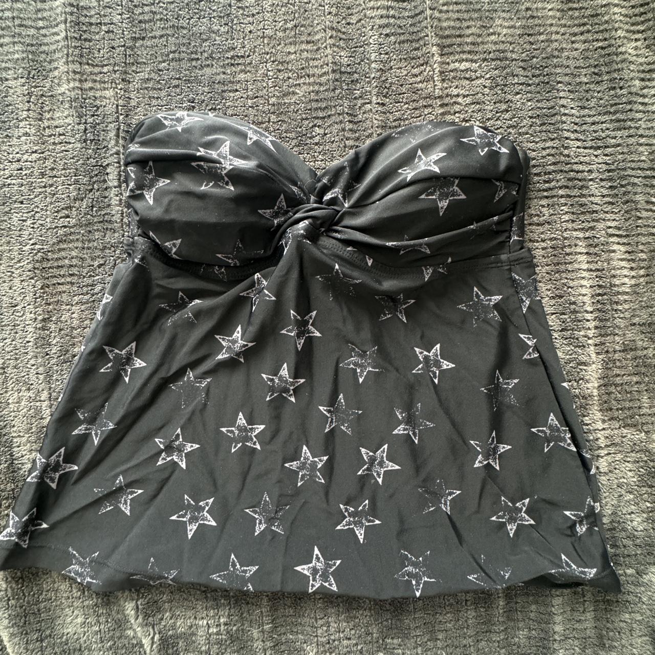 Black and silver star print tube top. I believe... | Depop