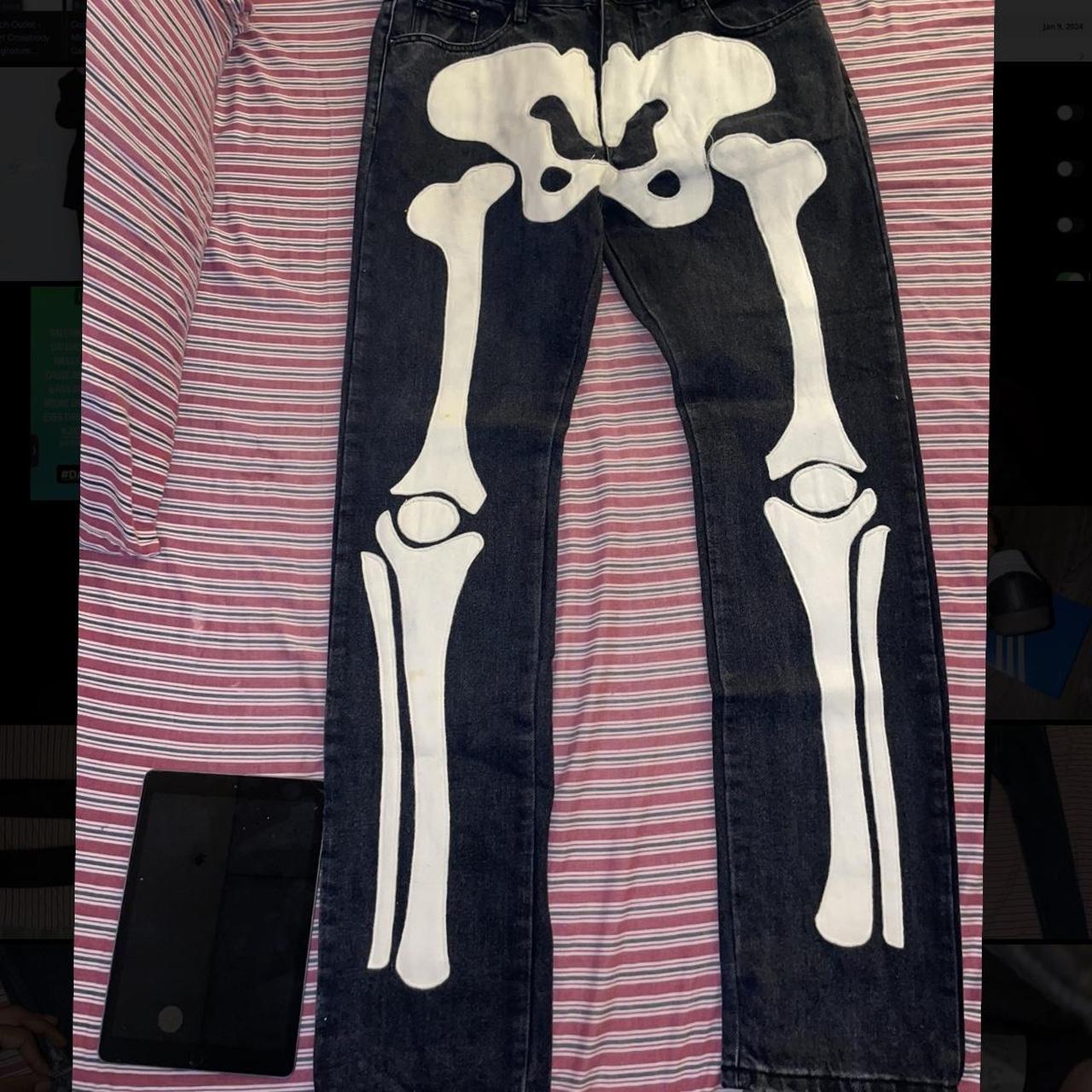 Skeleton jeans size 36 - slight distressed look/... - Depop