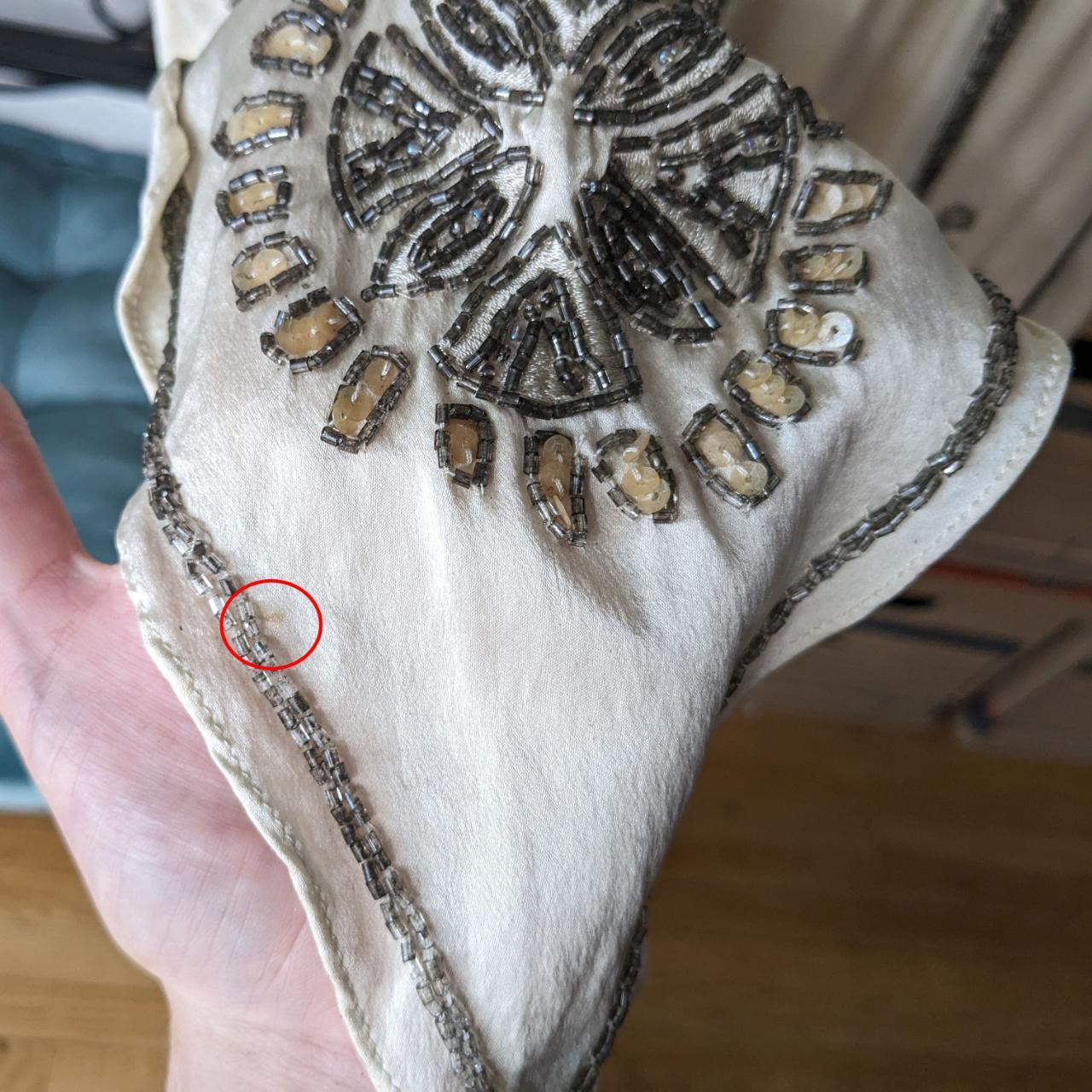 Vintage 2000s (y2k) Sue Wong midi dress. Cream silk.... - Depop