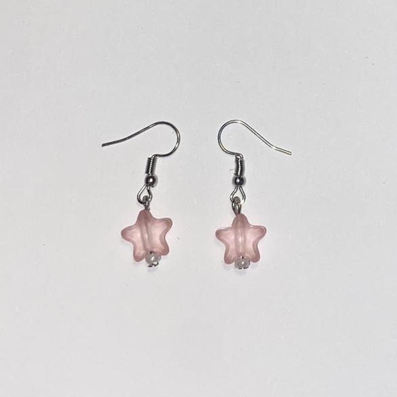 Pink star earrings ⋆｡° - Depop