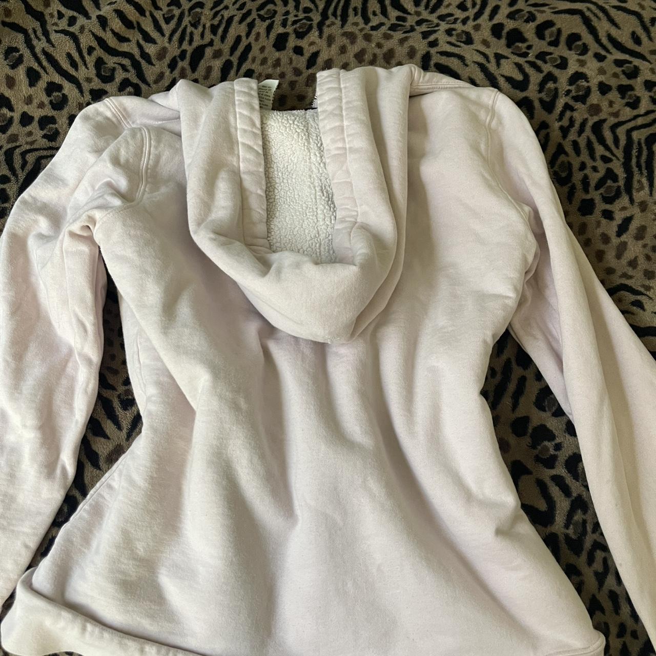 Size L light pink coquette zip up w/ fur on inside... | Depop