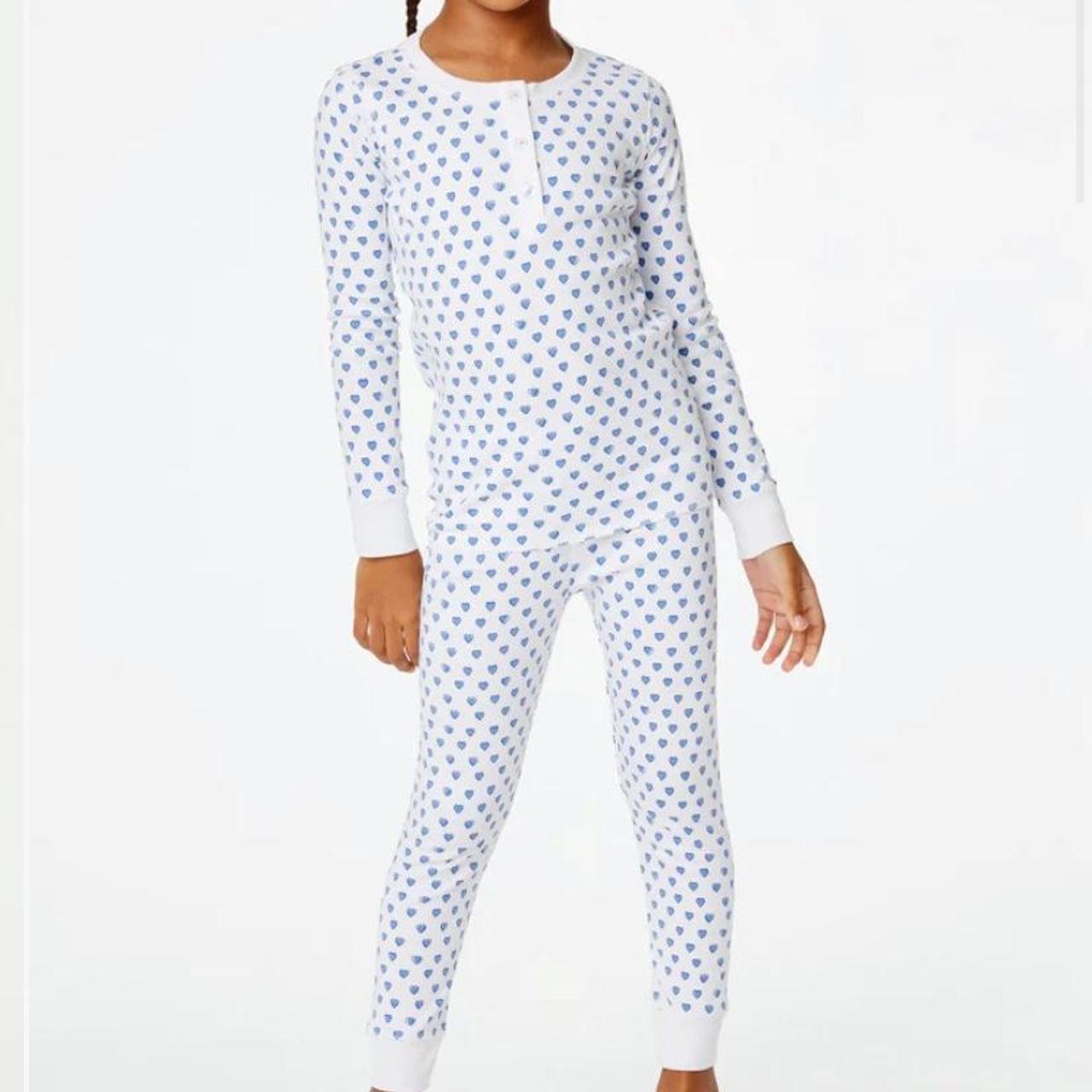 roller rabbits kids blue heart pajamas size 12 no... - Depop