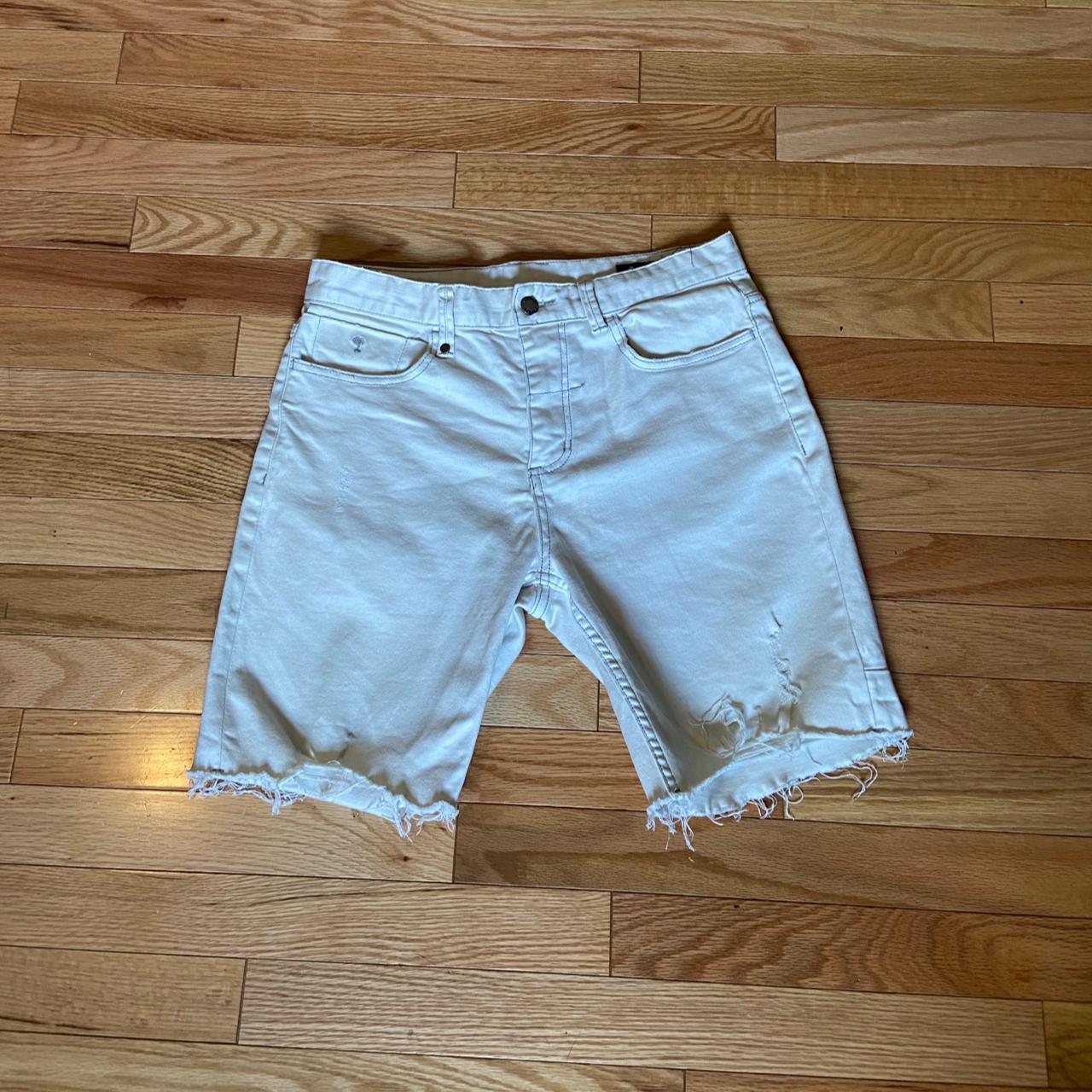 White thrills ripped jorts - Depop