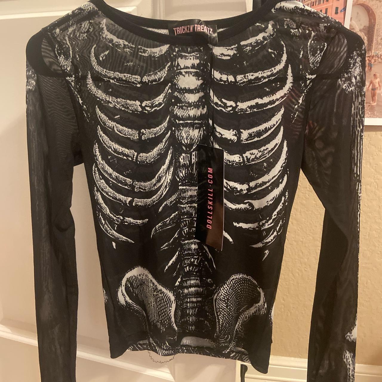 dollz kill skeleton top. never worn! - Depop