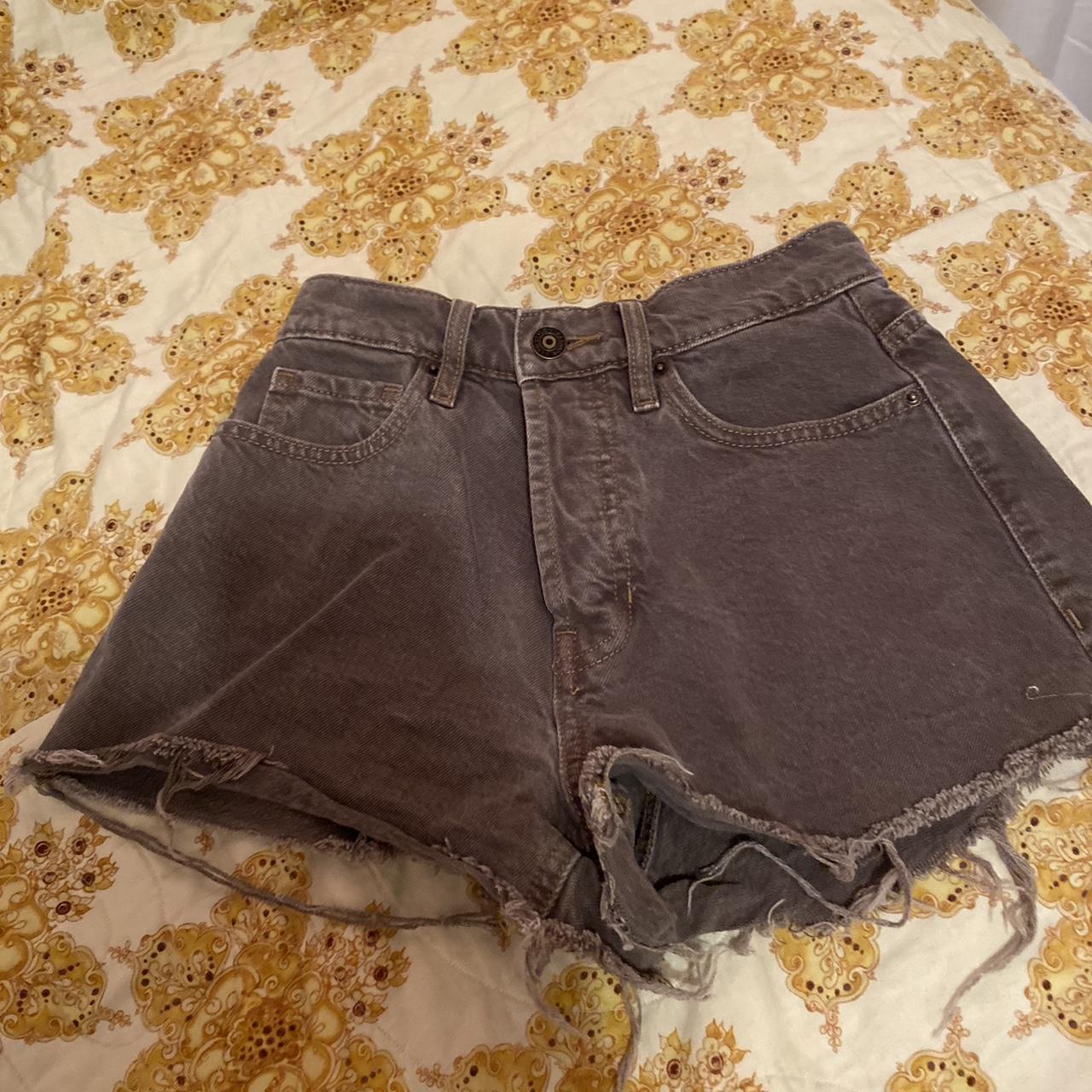 super cute brown denim shorts worn once! - Depop
