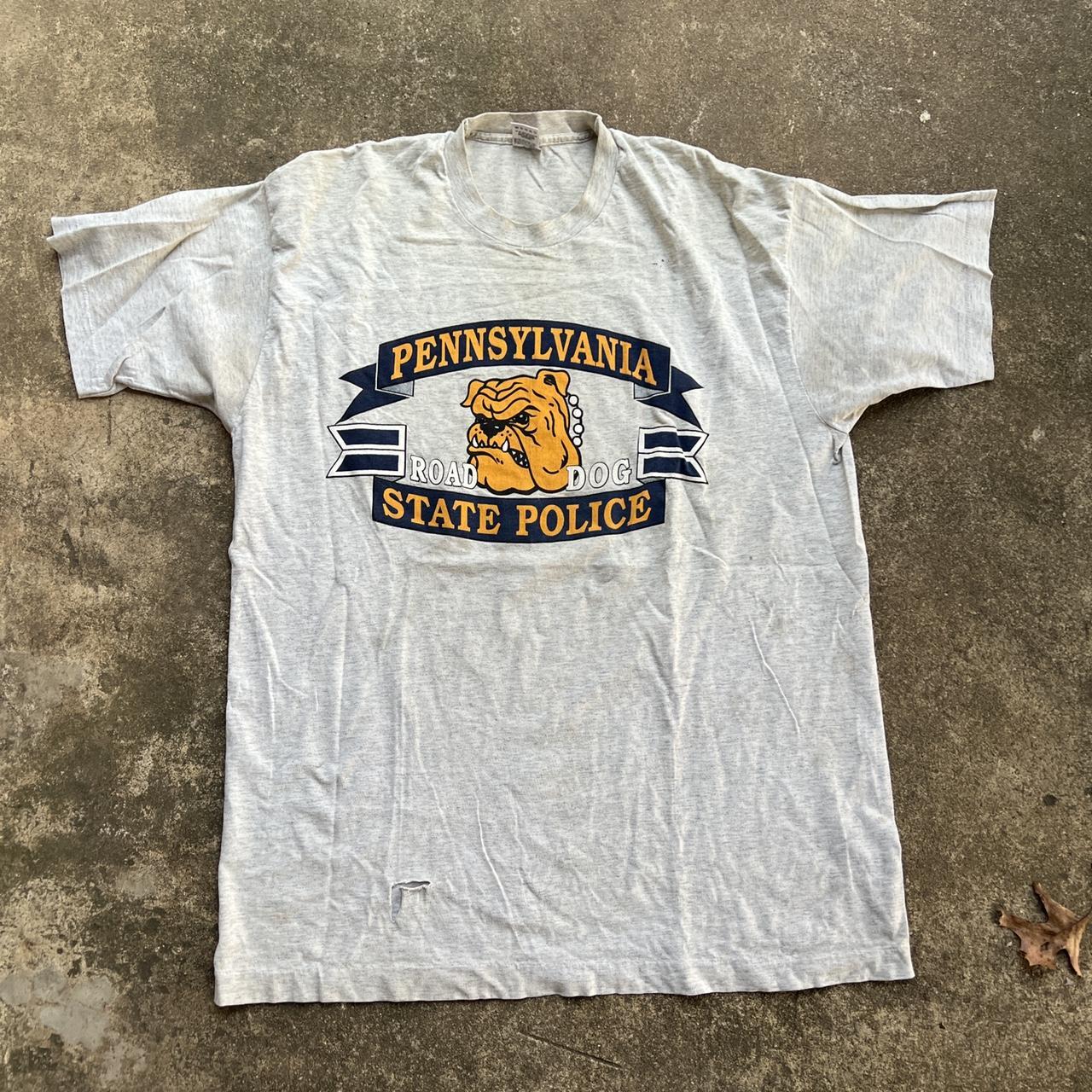 Vintage Pennsylvanian state police tee Flaws show.... - Depop