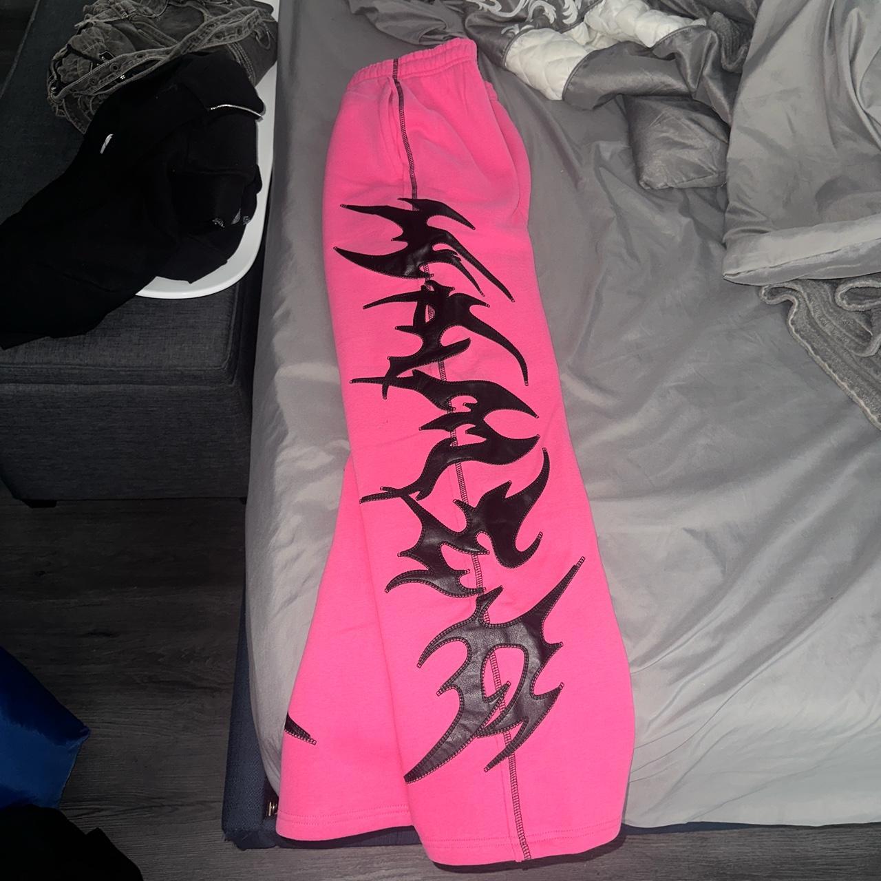 Pink named collective sweatpants size Small tts.... - Depop