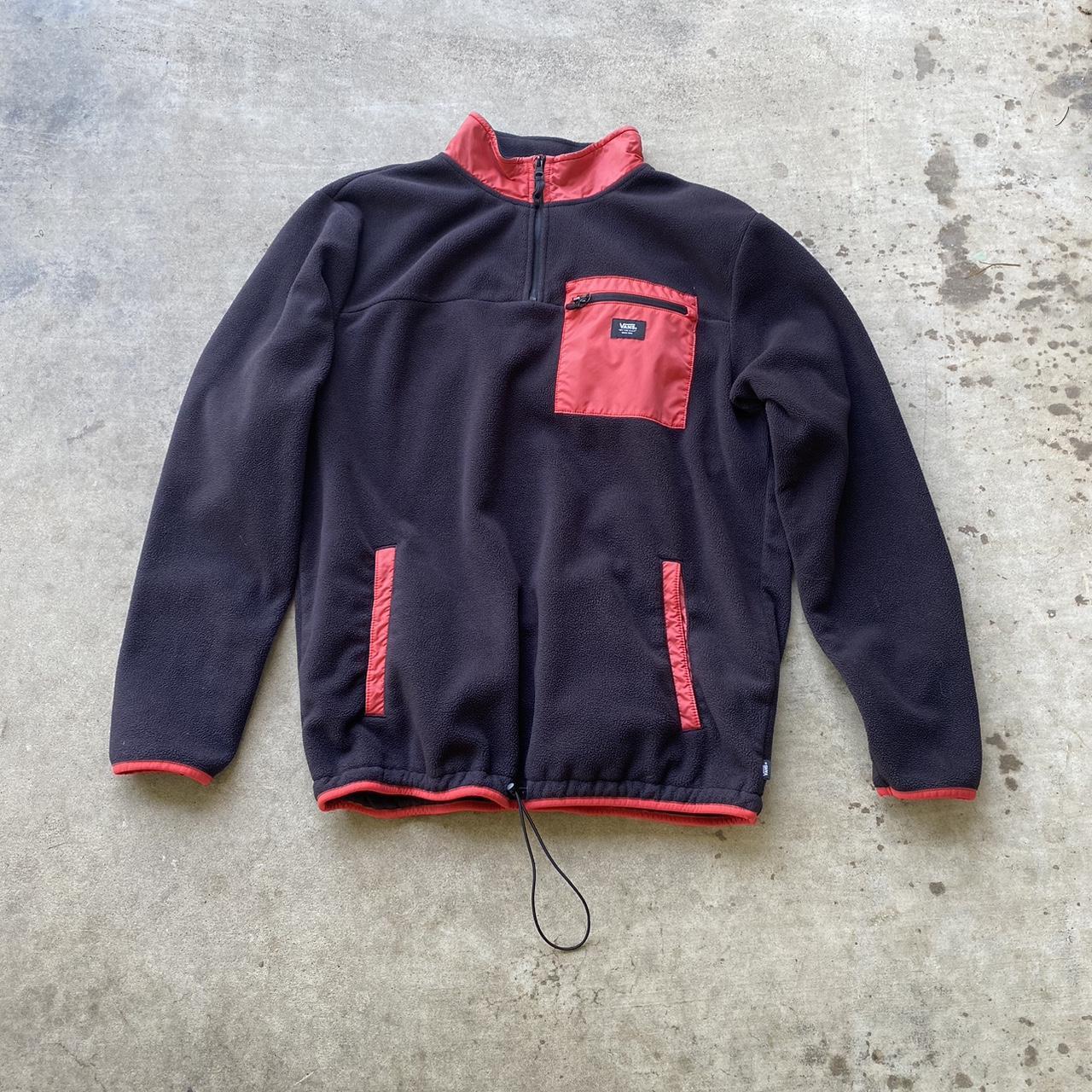Super sick red and black vans fleece Brand... - Depop