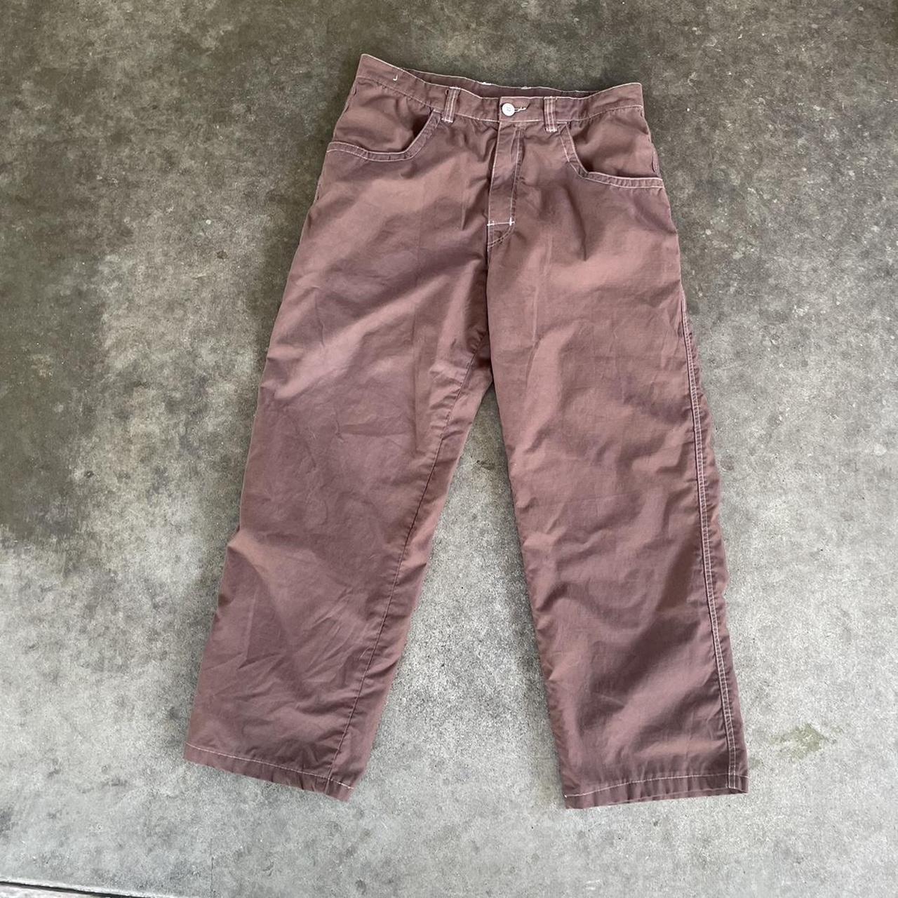Baggy jnco style jay jays brown pants Material is... - Depop