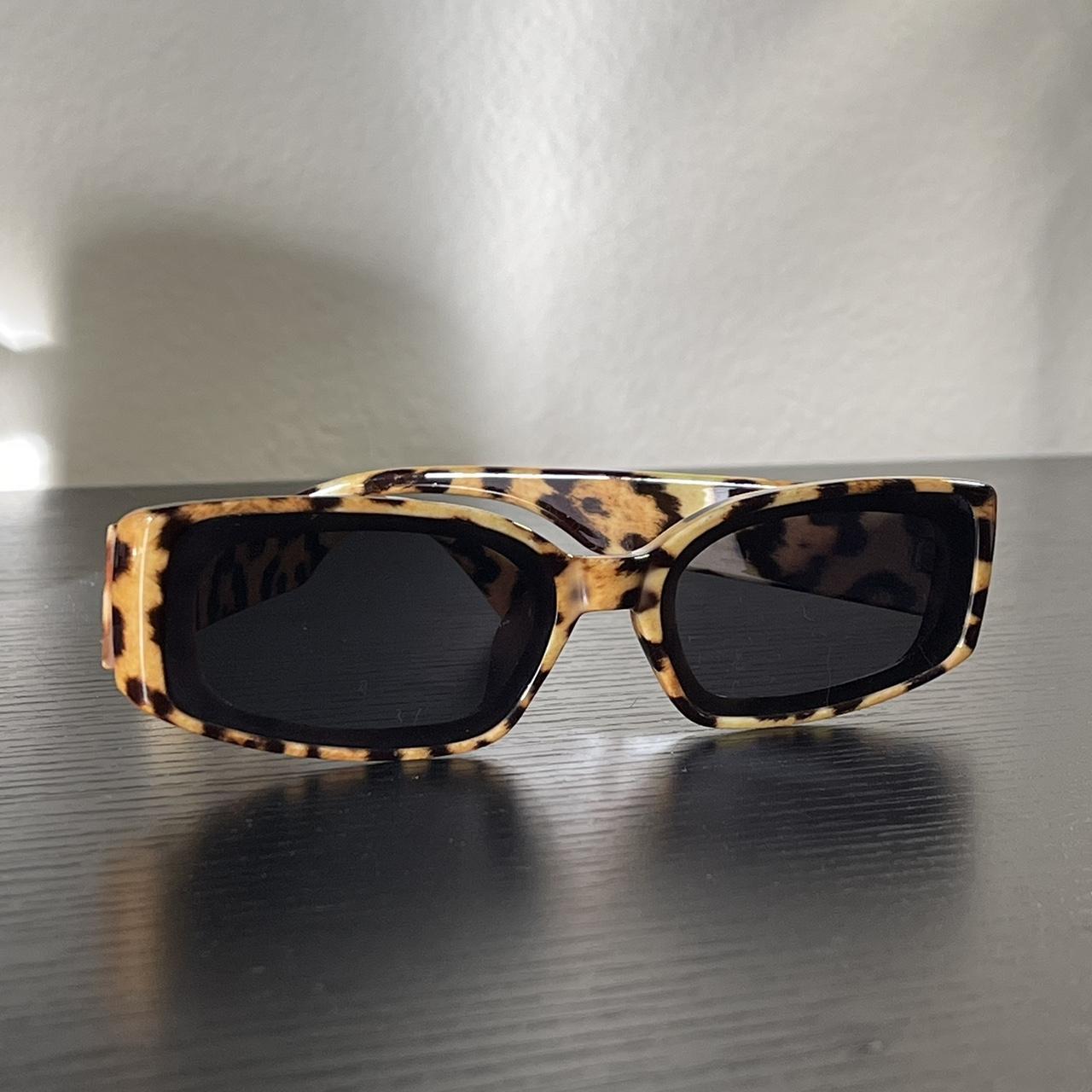cheetah print square sunglasses - Depop