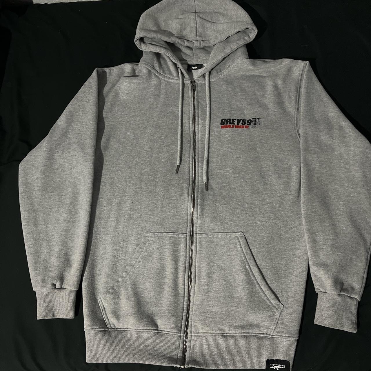 Grey 59 World War III ‘22 Zip-Up (Grey) Great... - Depop