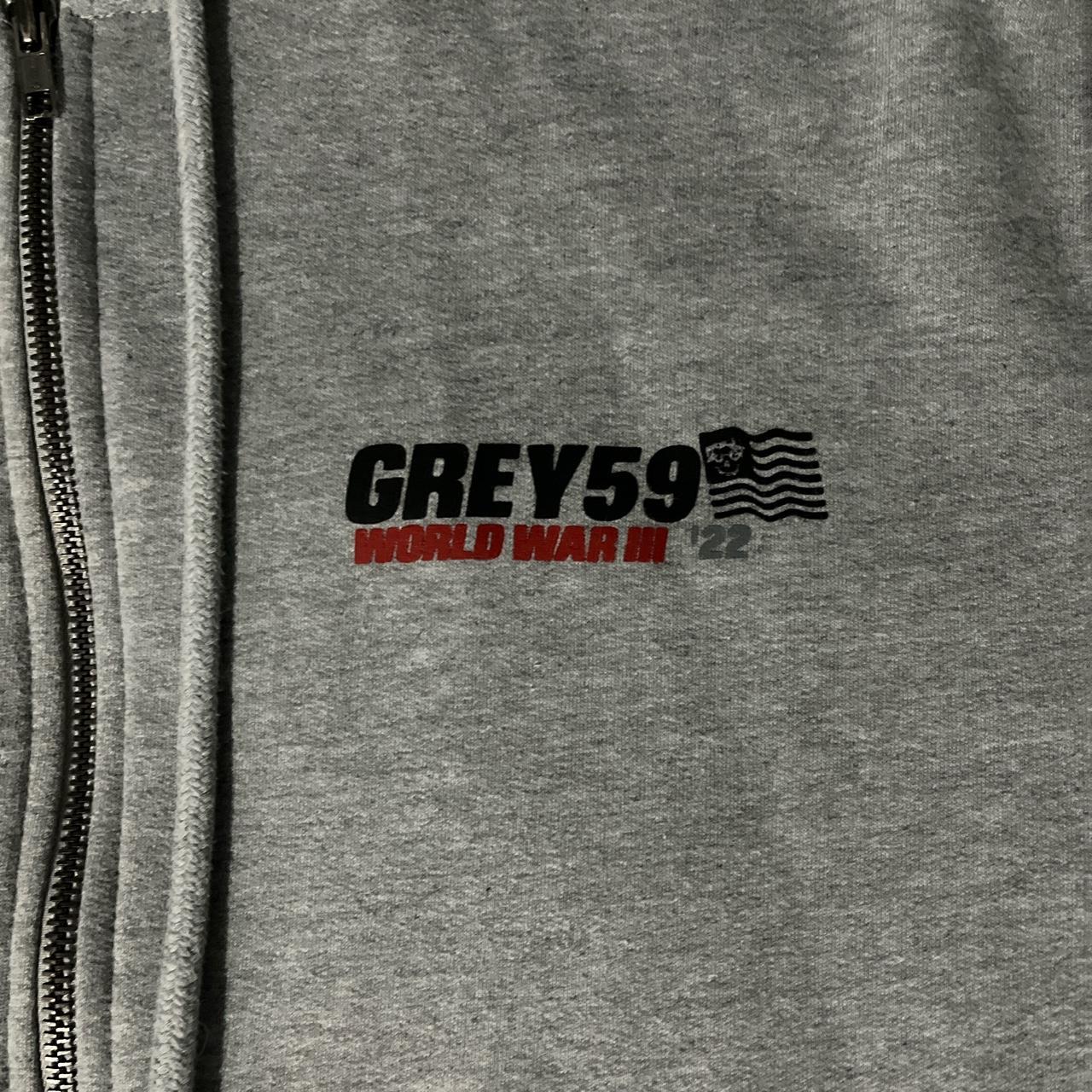 Grey 59 World War III ‘22 Zip-Up (Grey) Great... - Depop