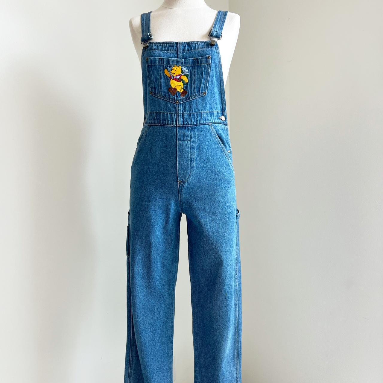 Disney Women's Blue and Yellow Dungarees-overalls | Depop