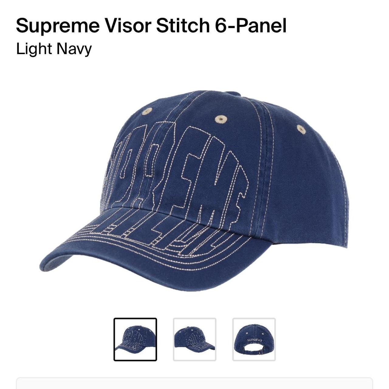 Supreme Men's Blue and White Hat | Depop