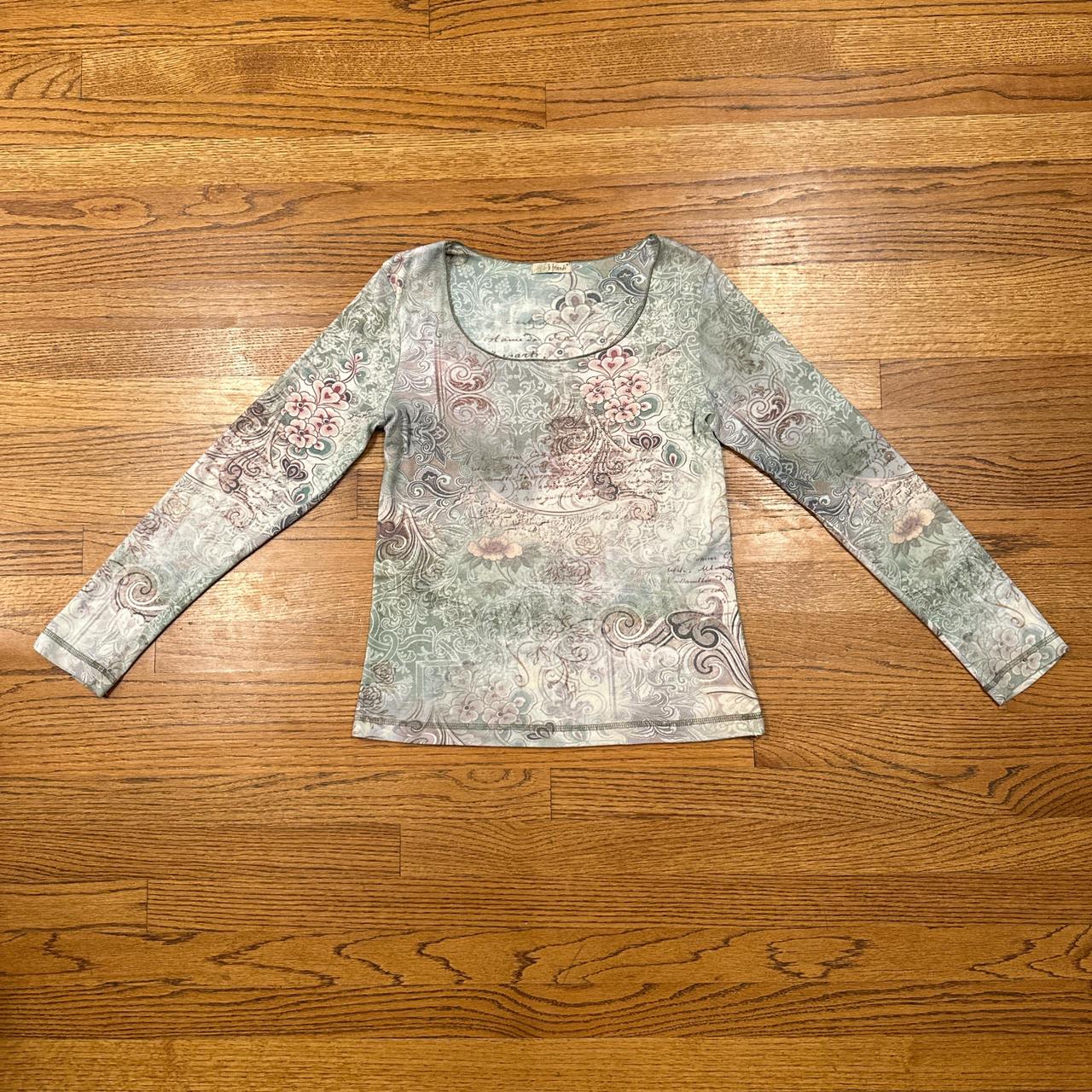 B. Friends Y2K Rhinestone Long Sleeve Shirt Super... - Depop