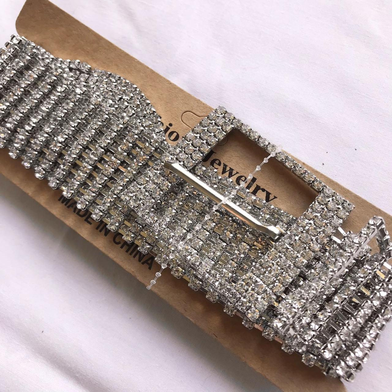 Stunning Silver Bejewelled Diamonte Belt One size... | Depop