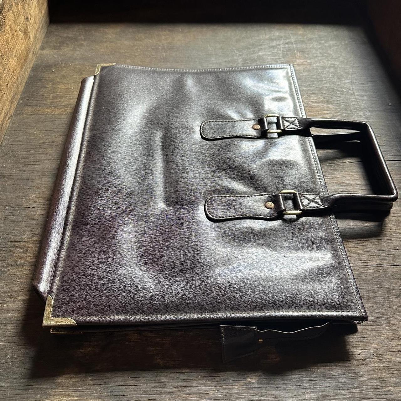 Genuine Leather Vintage Briefcase/Laptop Bag in a... - Depop