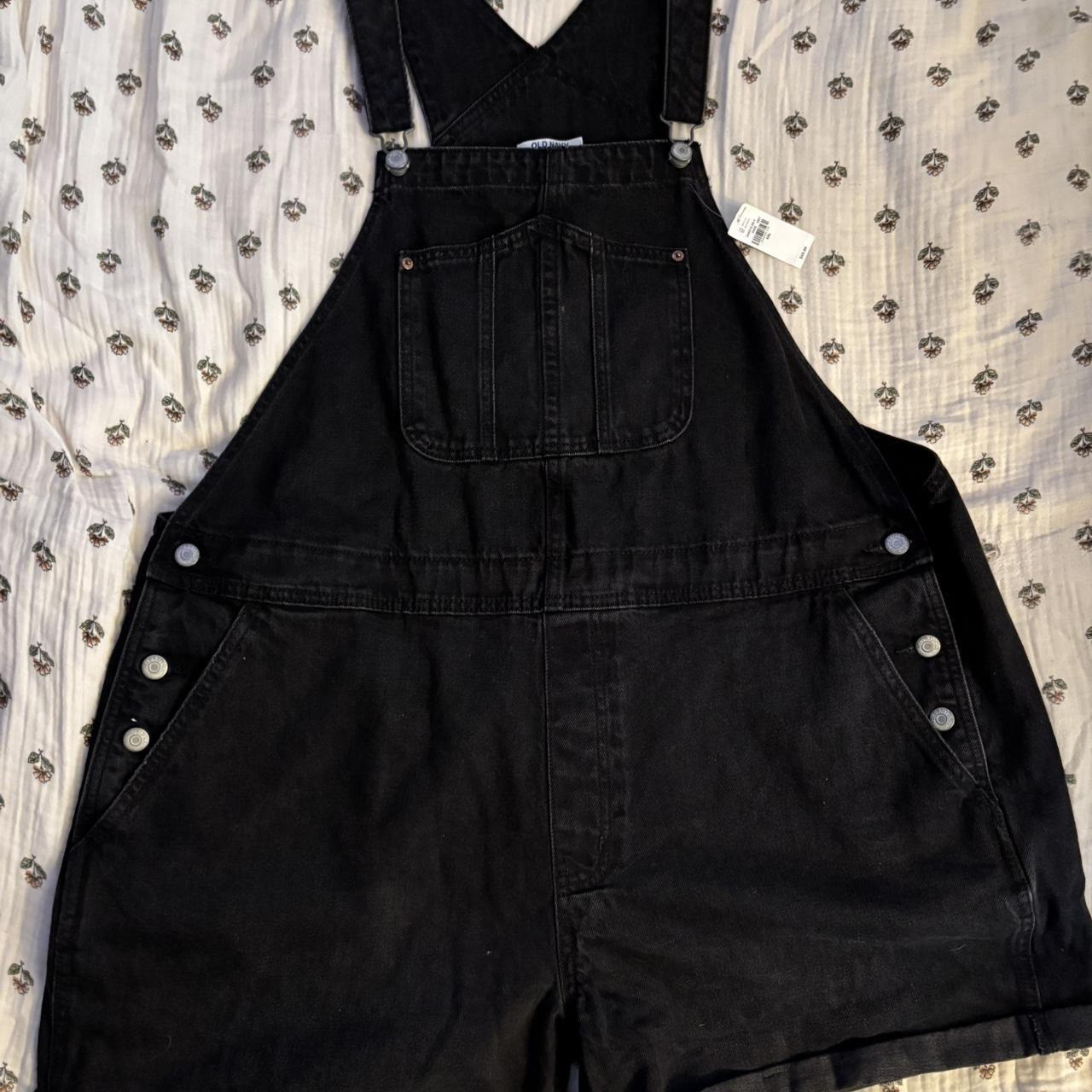 Black denim overalls with adjustable straps... - Depop