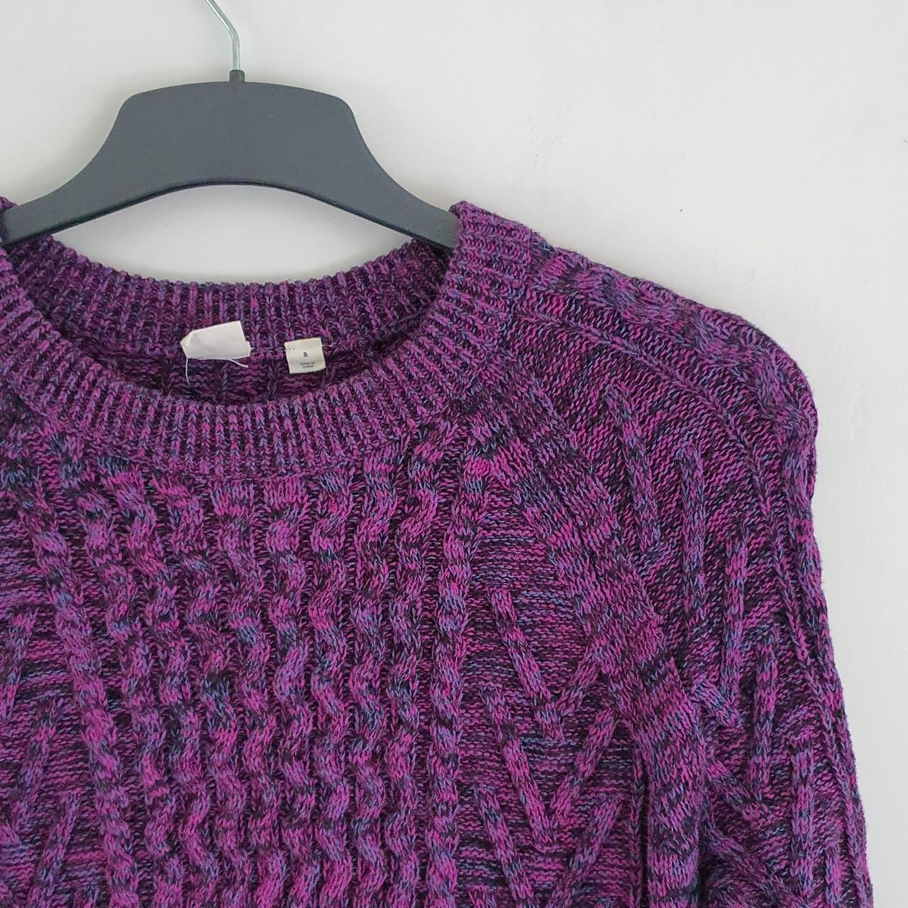 GAP Jumper Cable Knit Crew Neck Purple Size Small - Depop