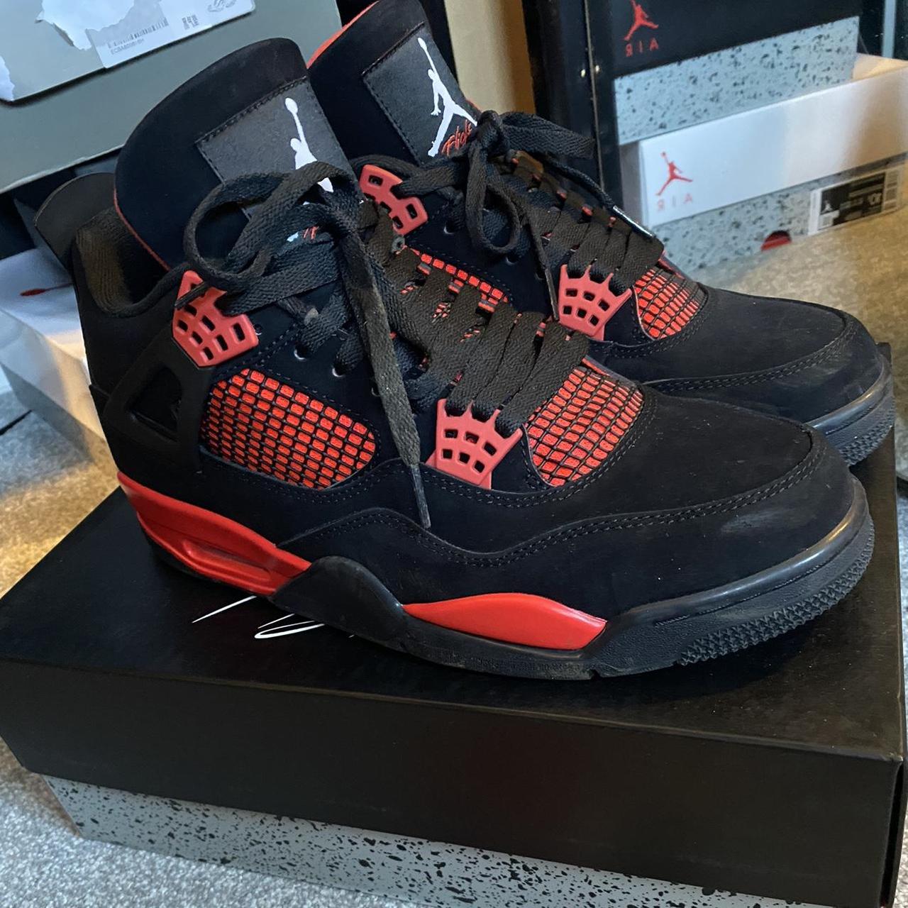 Jordan Men's Black and Red Trainers | Depop