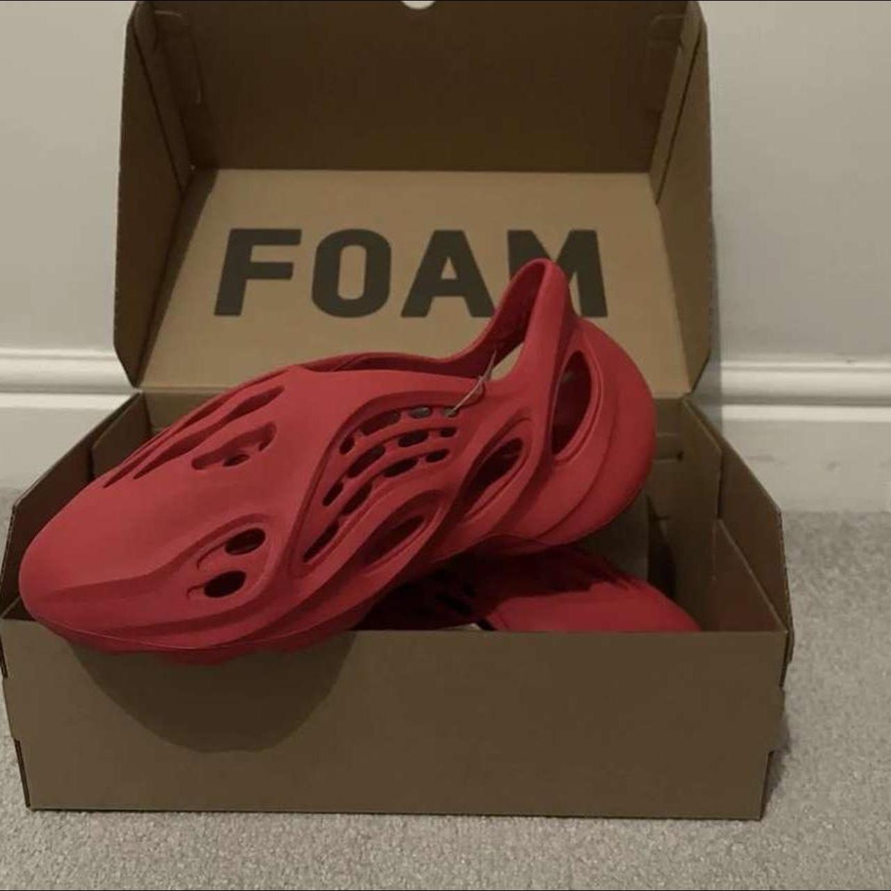 Red Yeezy foam runners Size 10 Free shipping - Depop
