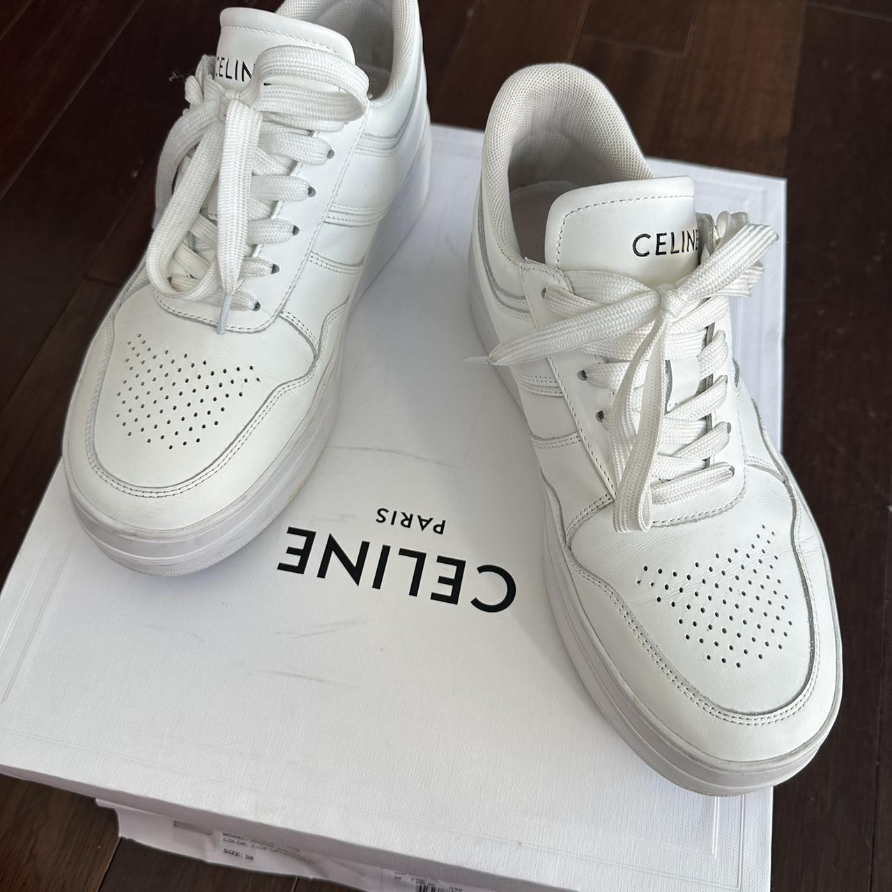 CELINE Women's White Trainers | Depop