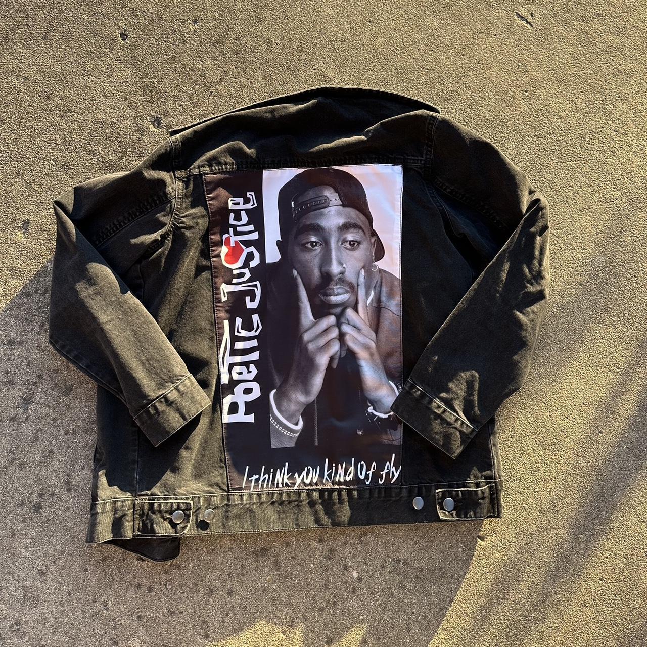 Tupac Poetic Justice black jean jacket Only worn... - Depop