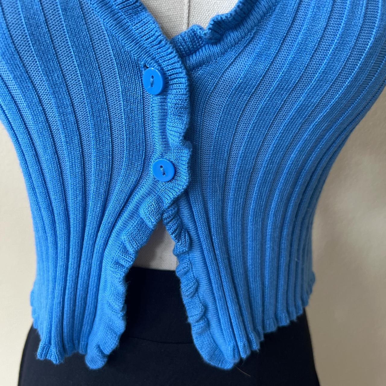 Blue cropped sweater 69 percent viscose 31 percent... - Depop