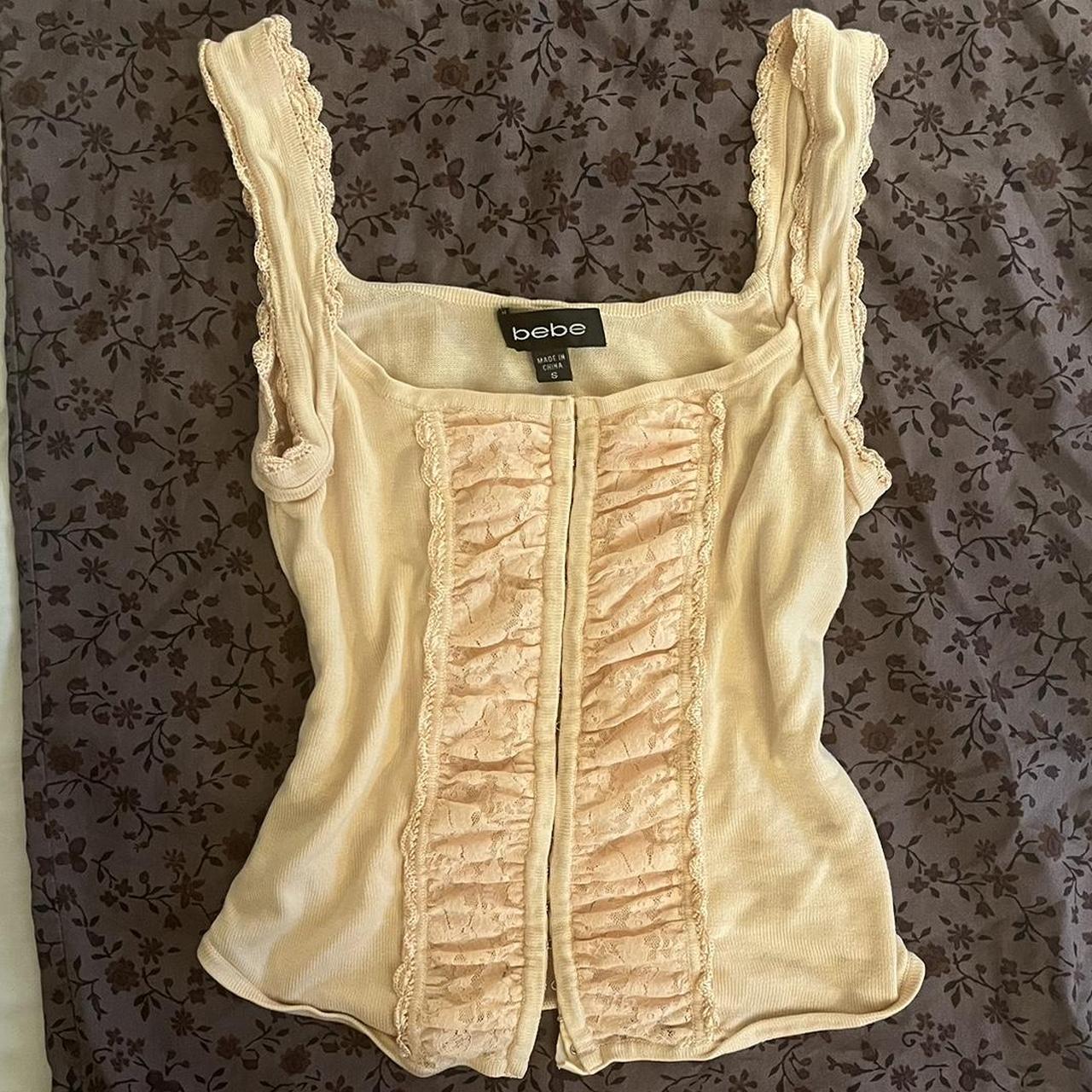 BEBE baby pink corset top 🩷Size: Small A loose fit... - Depop