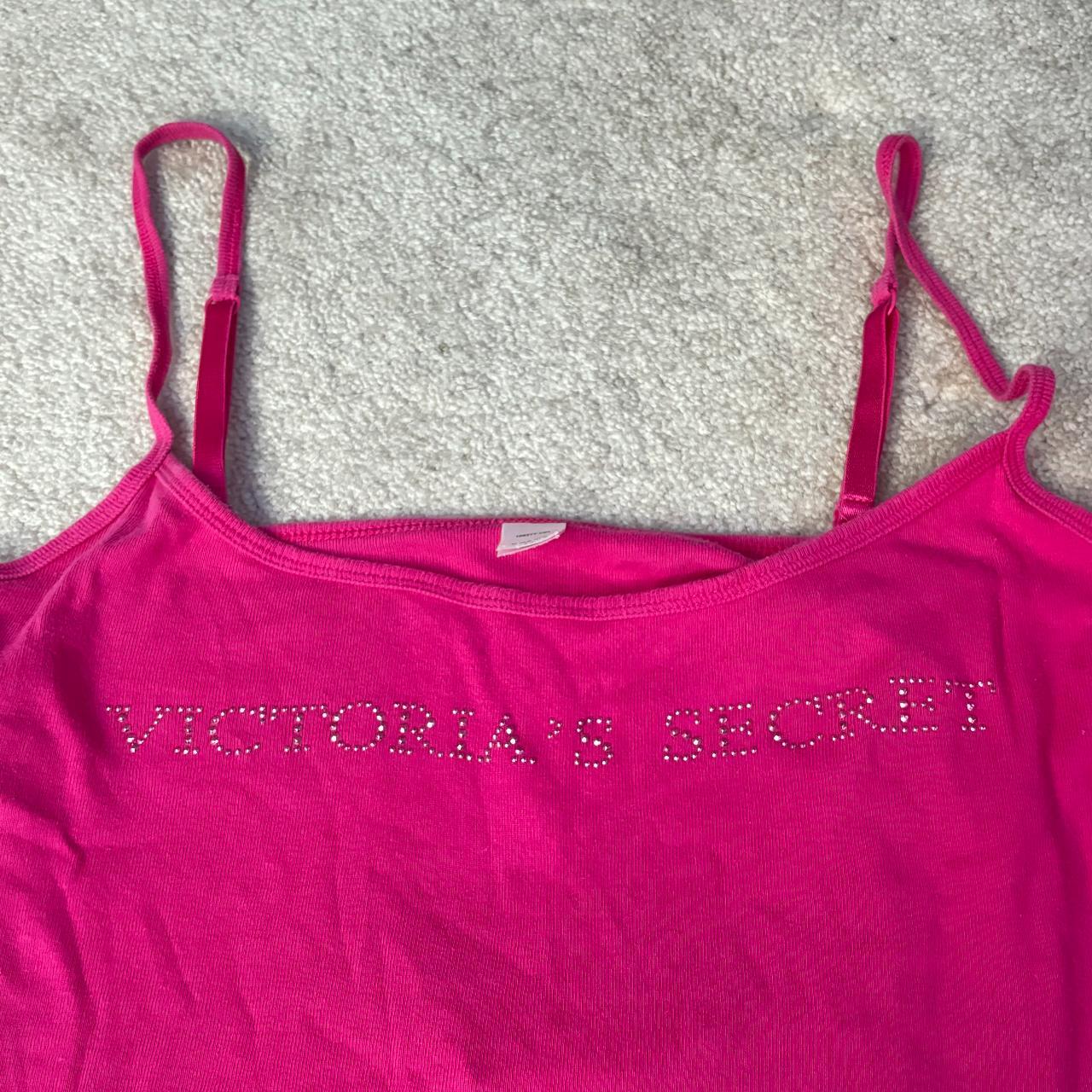 vintage victoria's secret tank top ᥫ᭡ pink bedazzled... - Depop