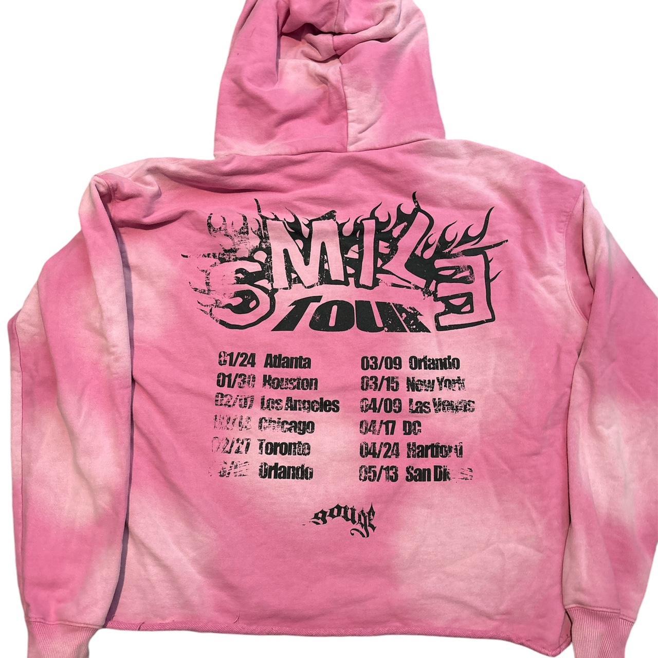 GOUGE SMILE TOUR CROPPED HOODIE OVERSIZE HOOD SUPER... - Depop