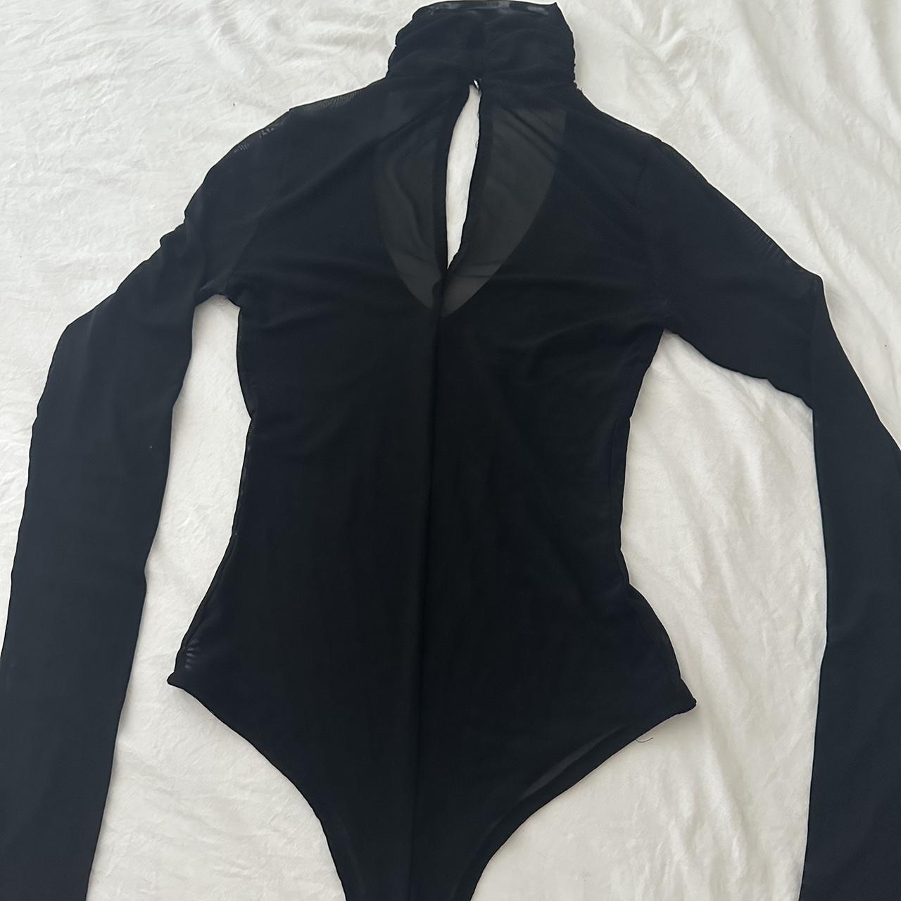 Worn a couple of times Black mesh bodysuit with... - Depop