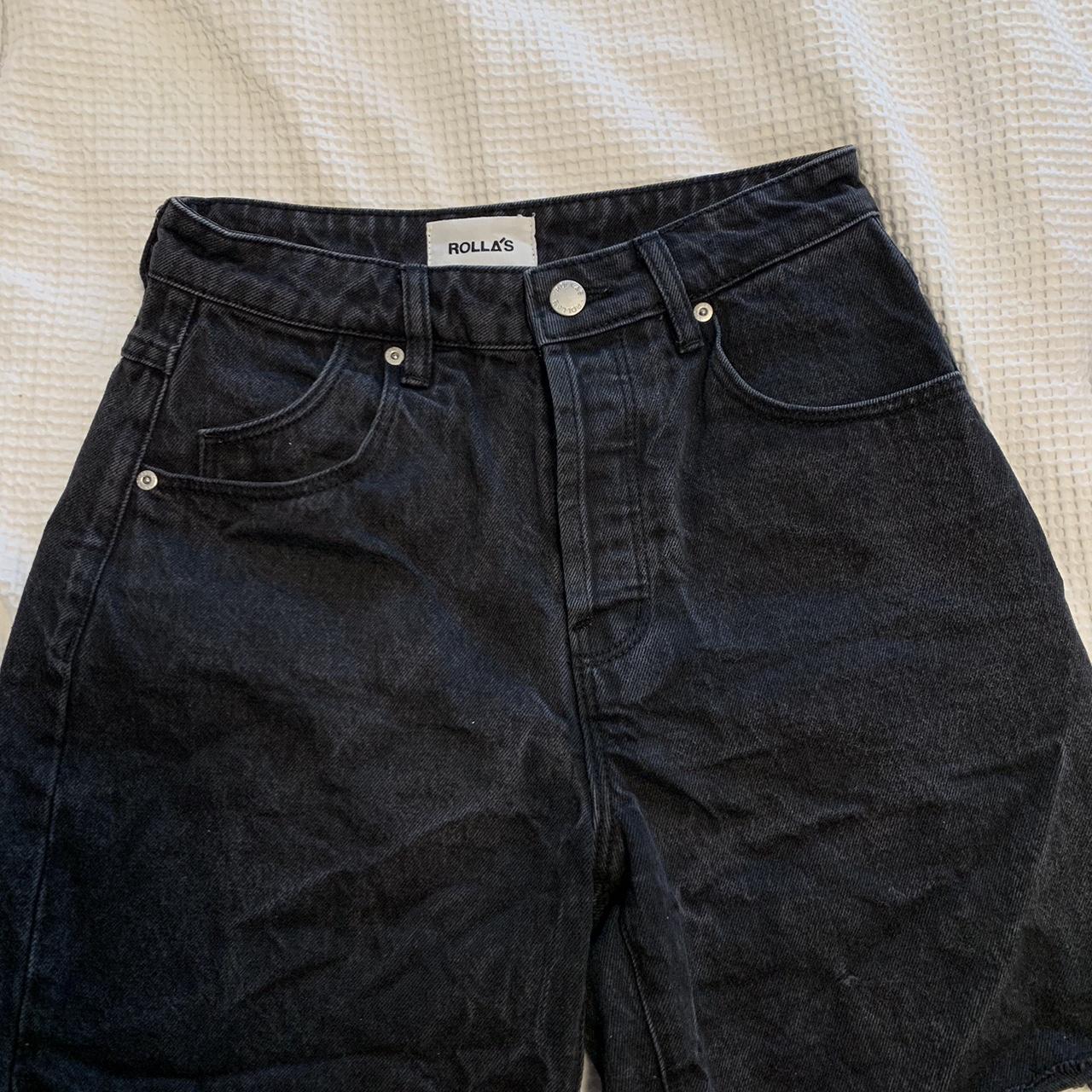 ROLLAS black denim wash shorts - Depop