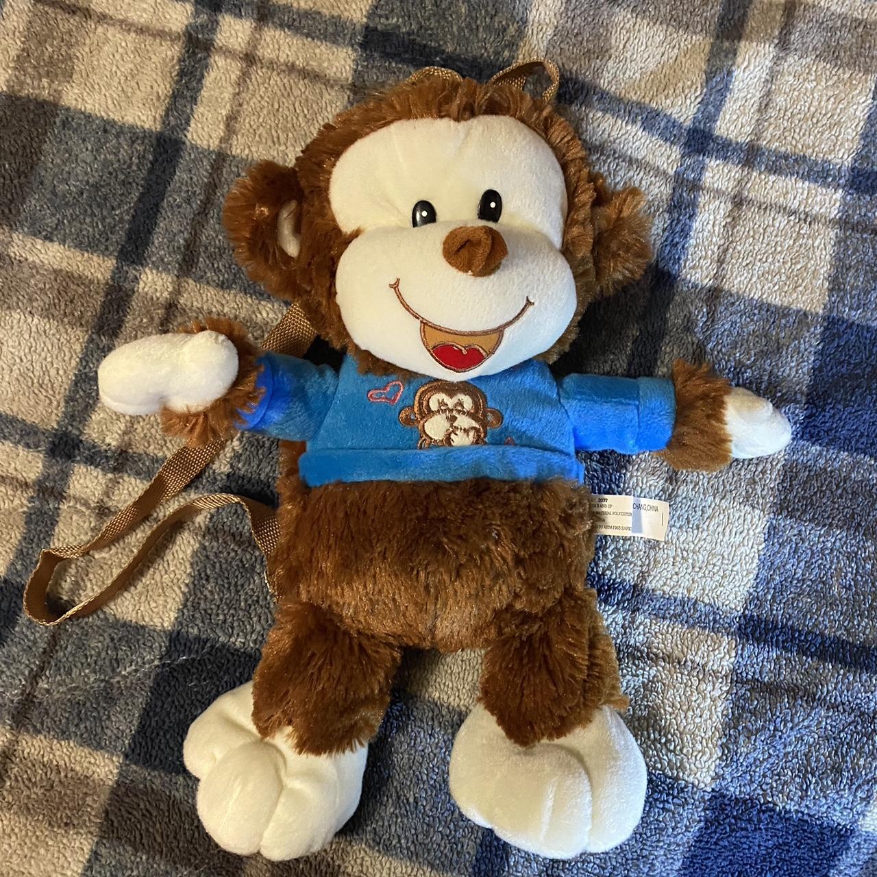 thee CUTEST plush monkey backpack!!! the pocket... - Depop