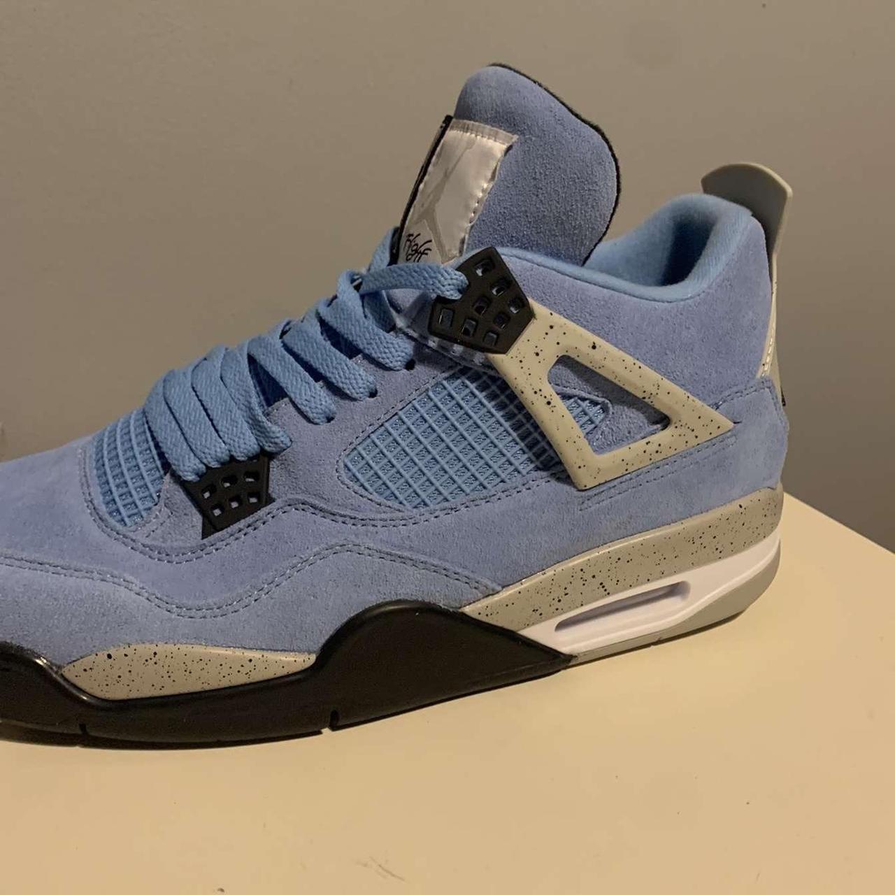 AIR JORDAN 4 RETRO UNIVERSITY BLUE Worn maybe 4... - Depop