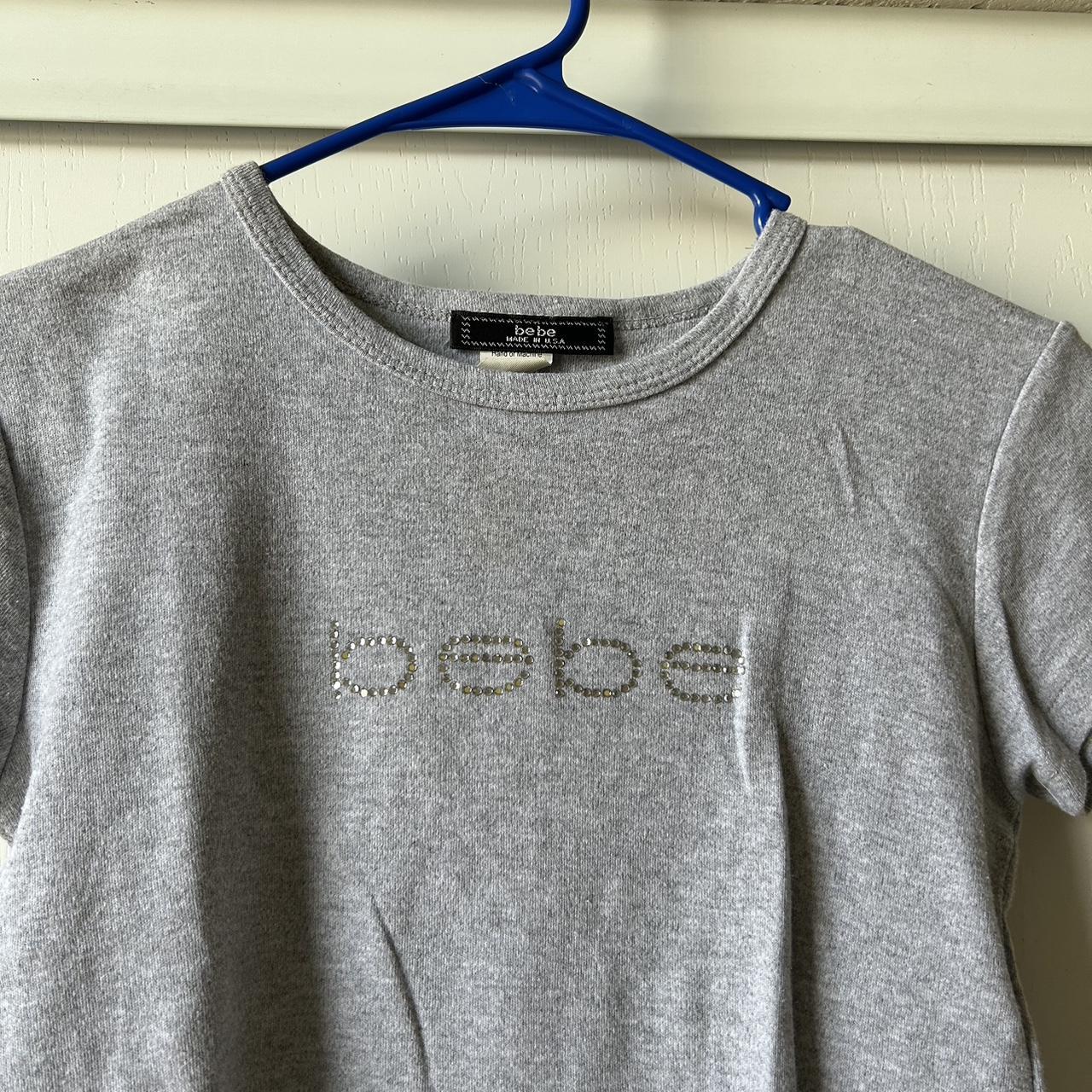 vintage Bebe rhinestoned mini tee - Depop