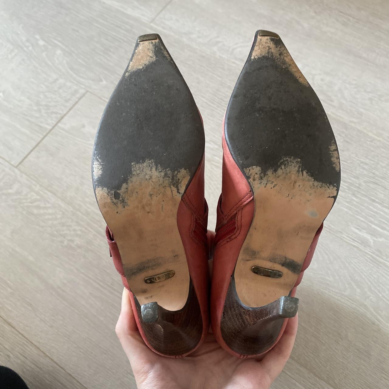 Vintage faith mid-calf stiletto utility boots in... - Depop