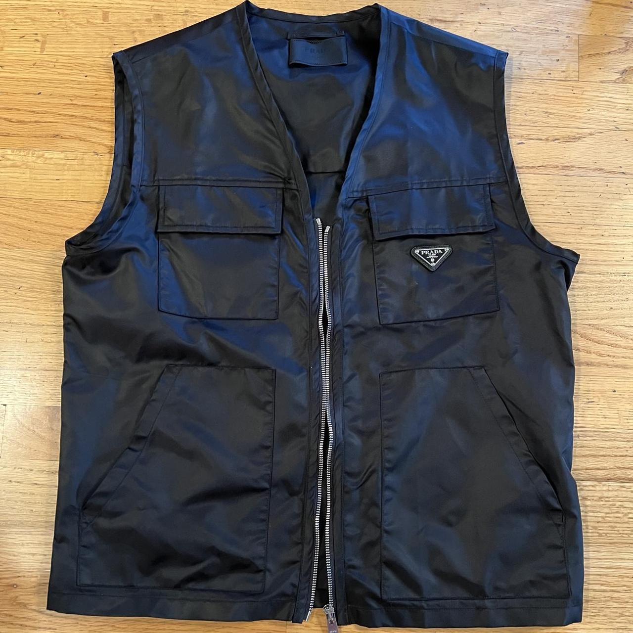 Prada Vest Black Worn once Size Large fits true... - Depop